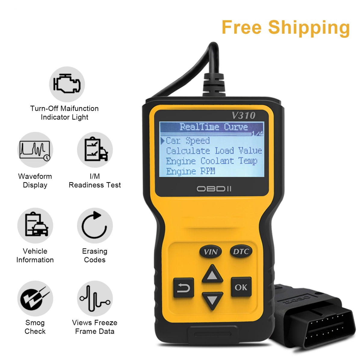 Automotive OBD2 Diagnostic Scanner Car Check Engine Light OBD Code ...