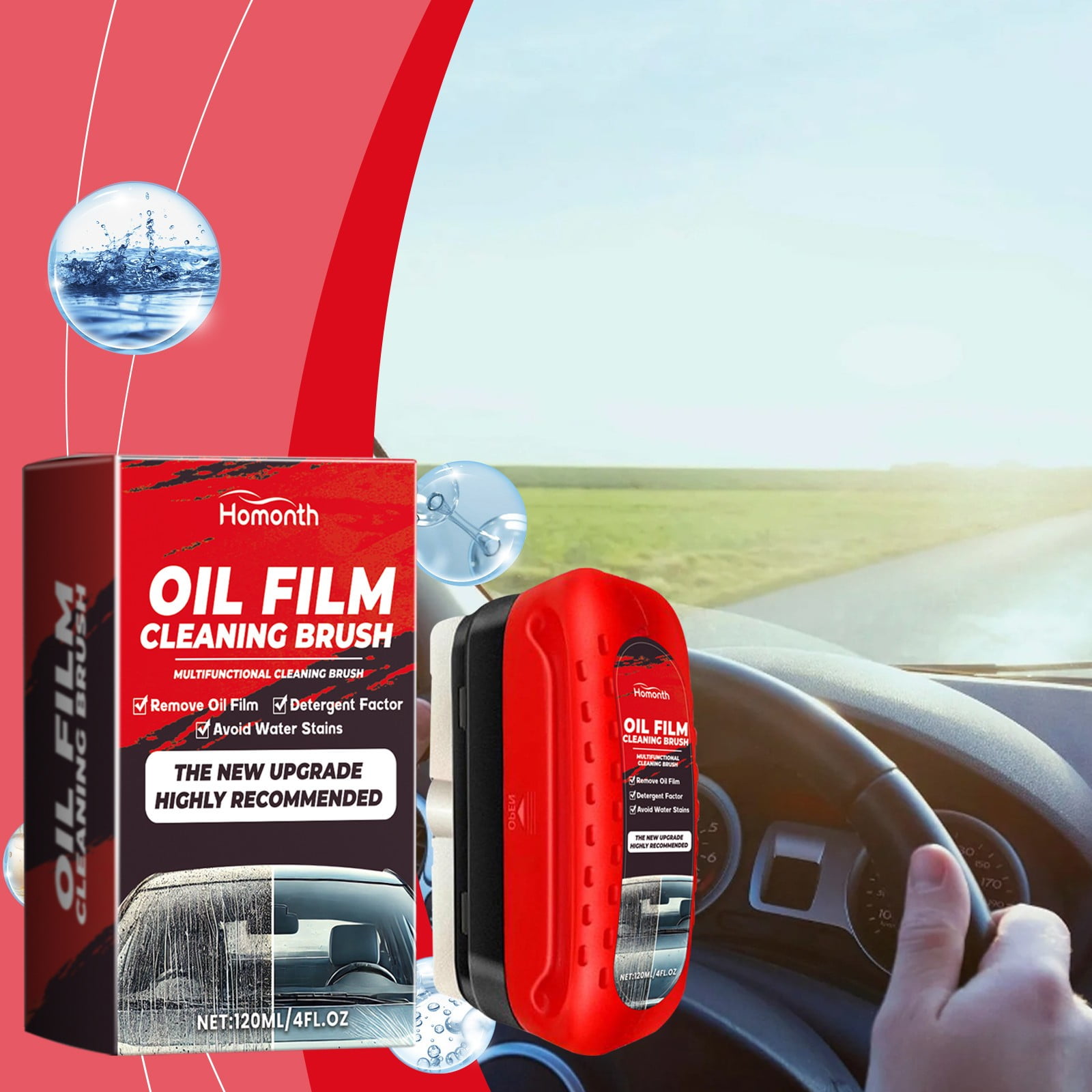 Automotive Oil Film Cleaning Brush, Glass Cleaning Board,Glass Cleaner ...
