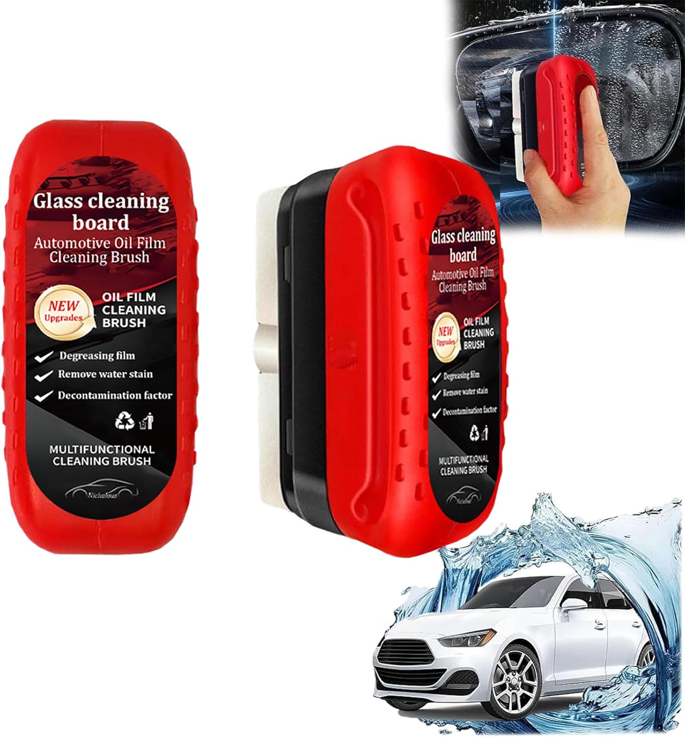 Automotive Oil Film Cleaning Brush,New Glass Coating for Windshield ...
