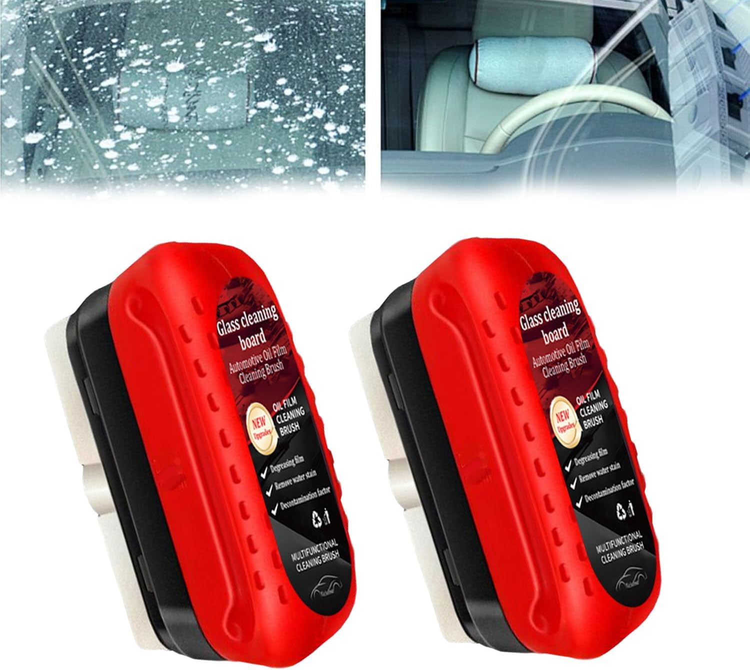 Automotive Oil Film Cleaning Brush,New Glass Coating for Windshield ...