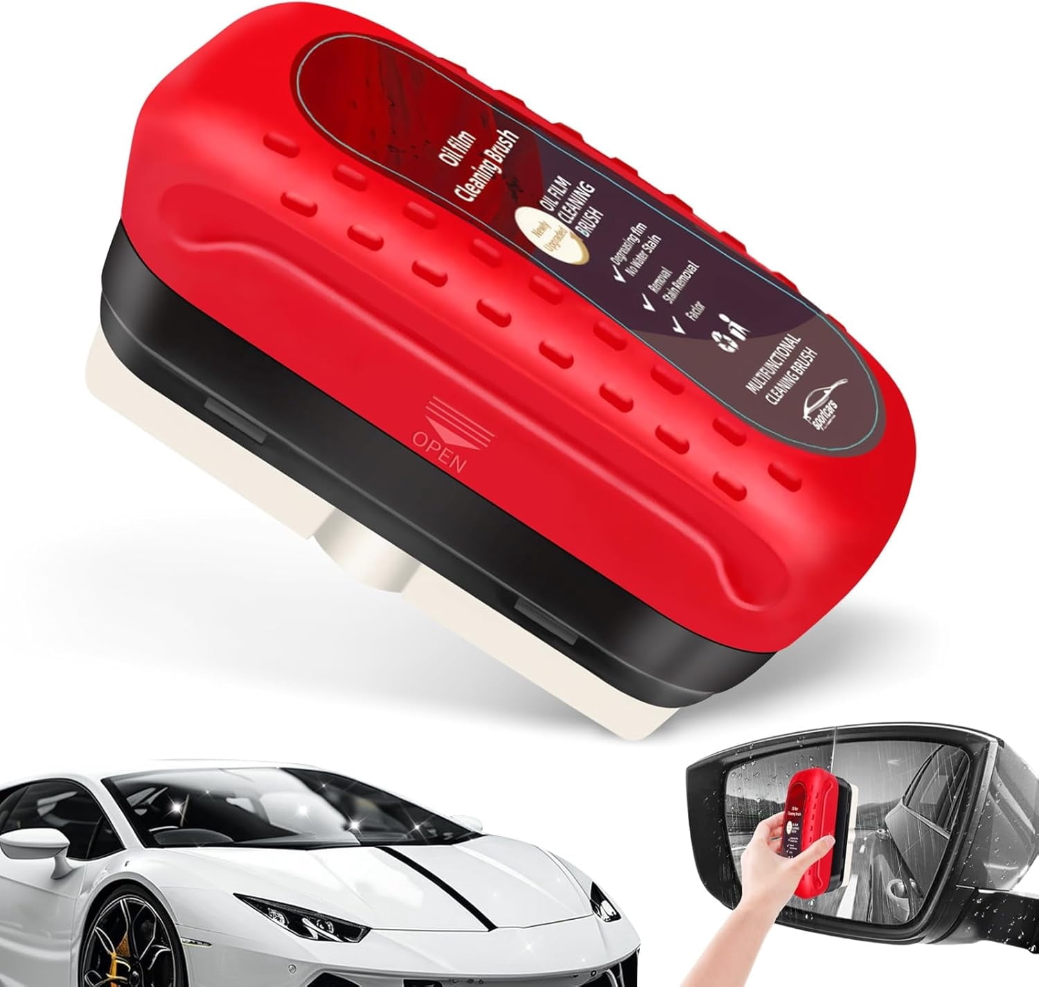 Automotive Oil Film Cleaning BrushCar Glass Oil Film Cleaner Brush, Oil ...