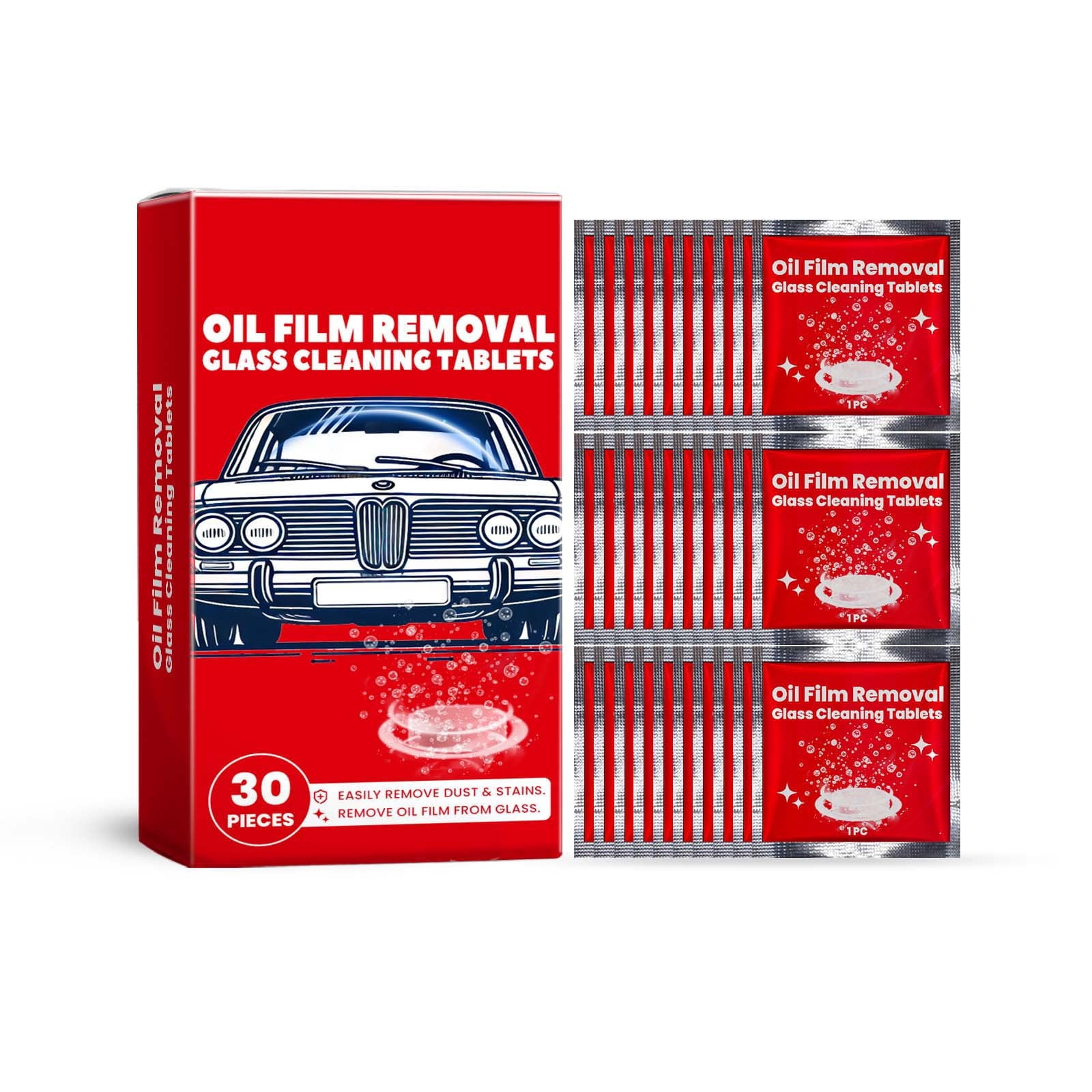 Automotive Oil Film Cleaning Foaming Tablets Rain and Fog Proof Glass ...