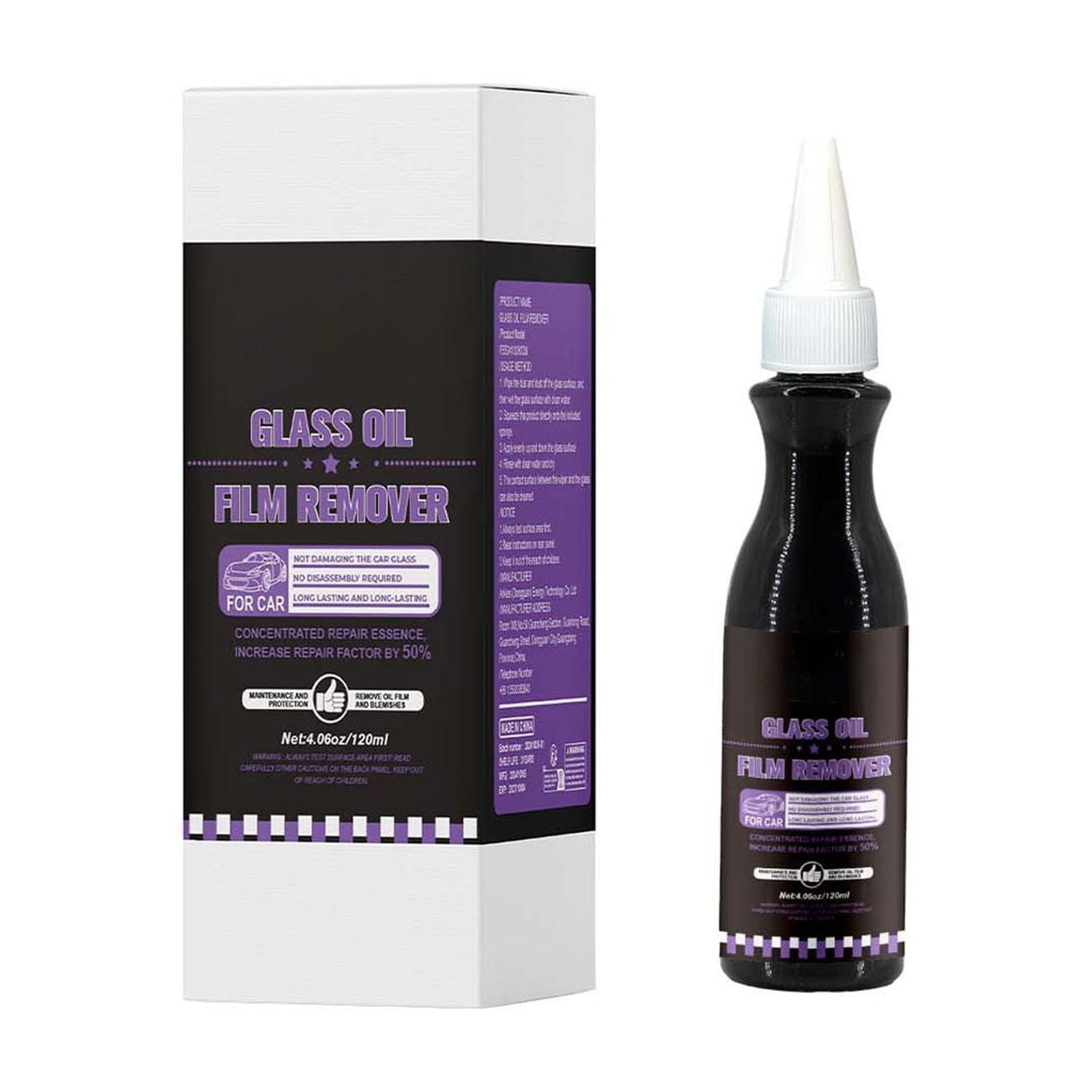 Automotive Oil Film Remover, 4.06 oz Glass Cleaning Remover for ...