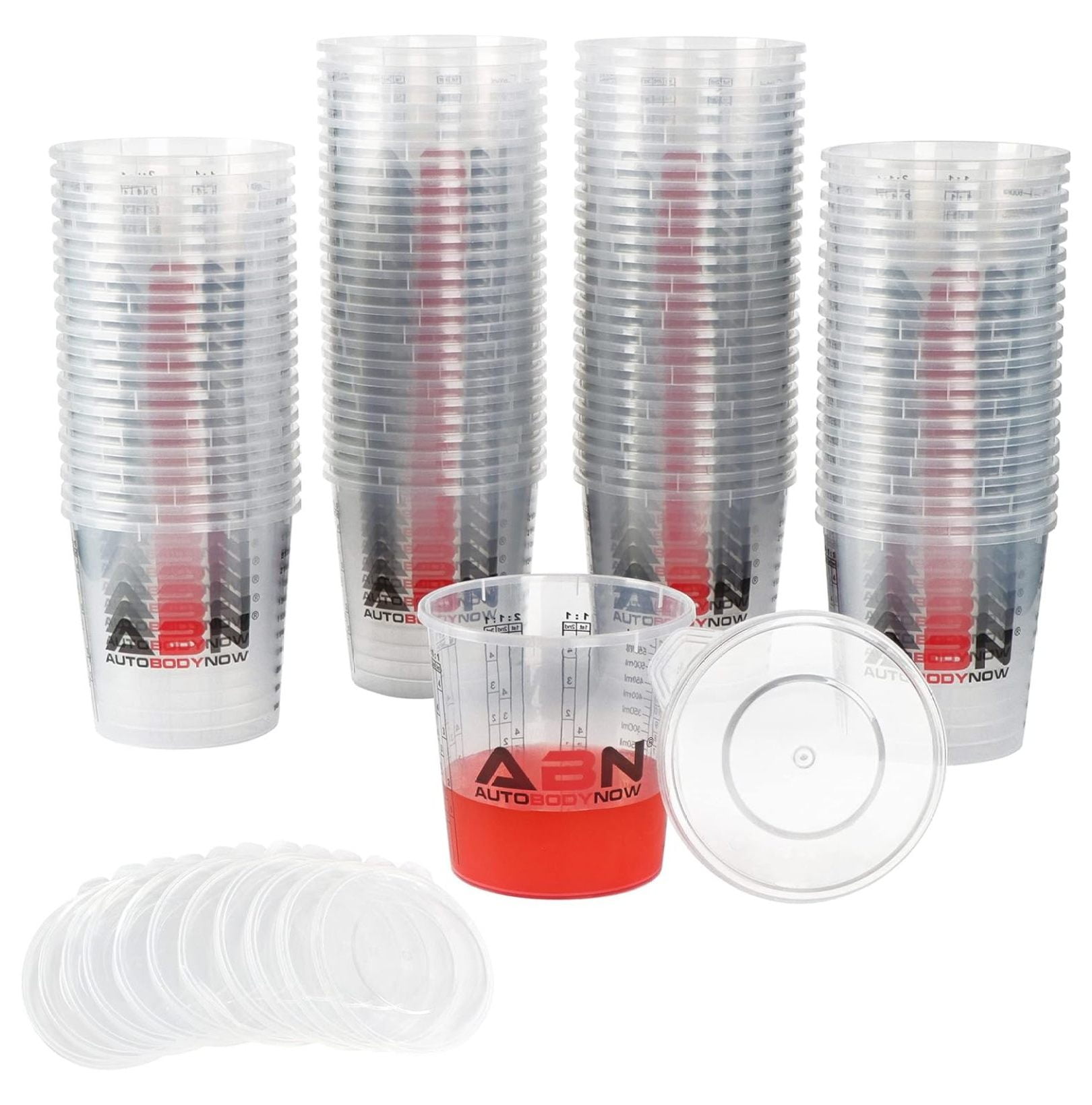 Automotive Paint Mixing Cups - 100 Pack 20oz Plastic Measuring Mixing ...