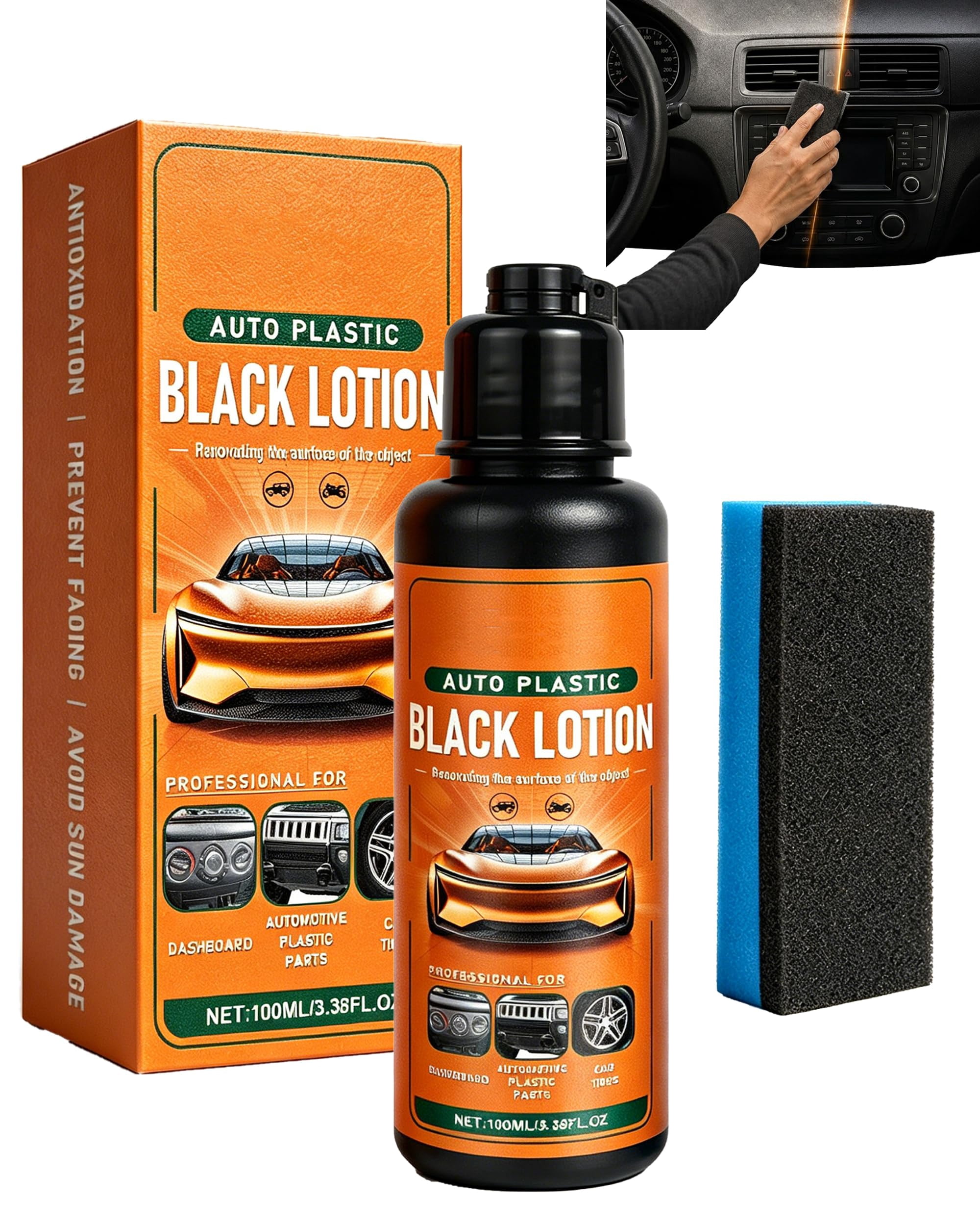 Automotive Plastic Restorer Kit, Restores Faded Plastic & Rubber Trim ...