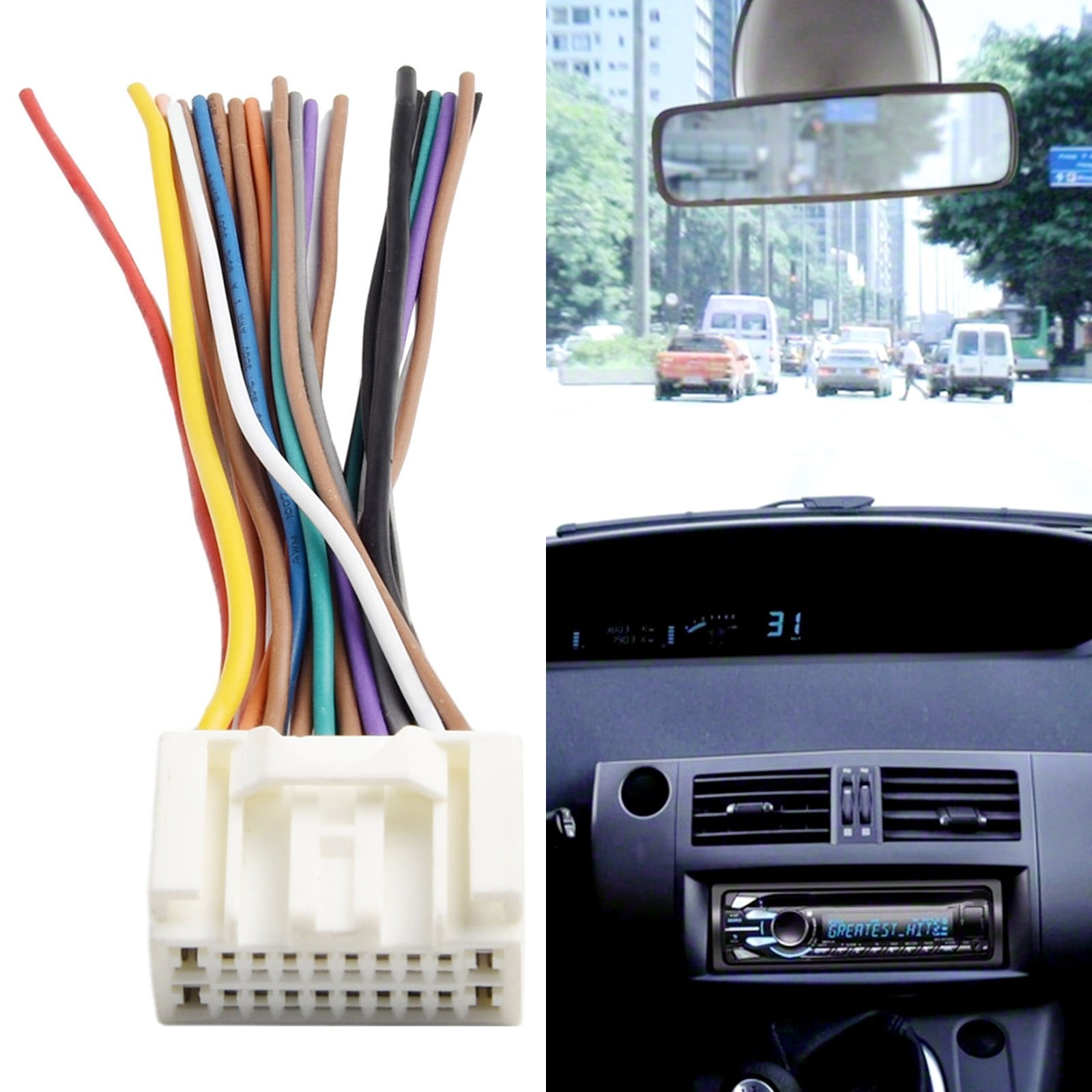 Automotive Radio Power Wire Harness Adapter For For Mitsubishi Lancer ...