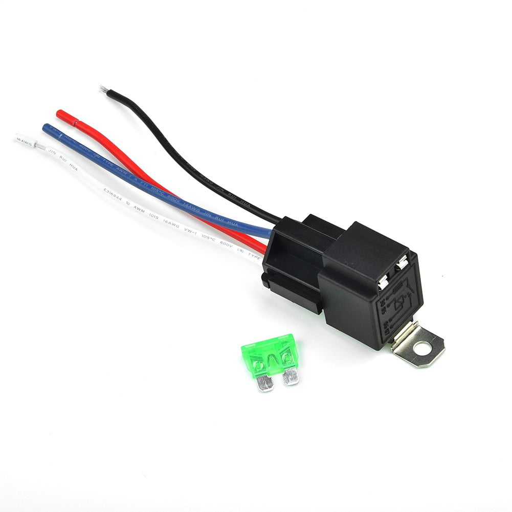 Automotive Relay 12V 4Pin 30A Car Relay With Socket Base/Wires/Fuse ...