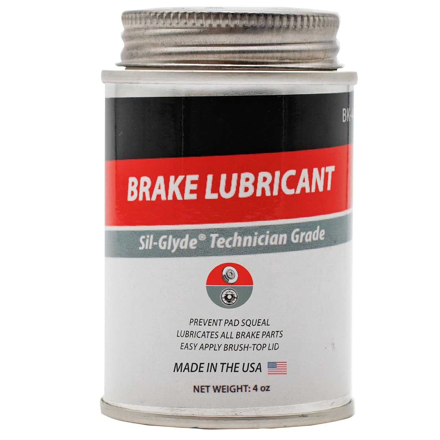 Automotive Solutions 4oz Brush Top SIL-Glyde Silicone Brake Grease ...