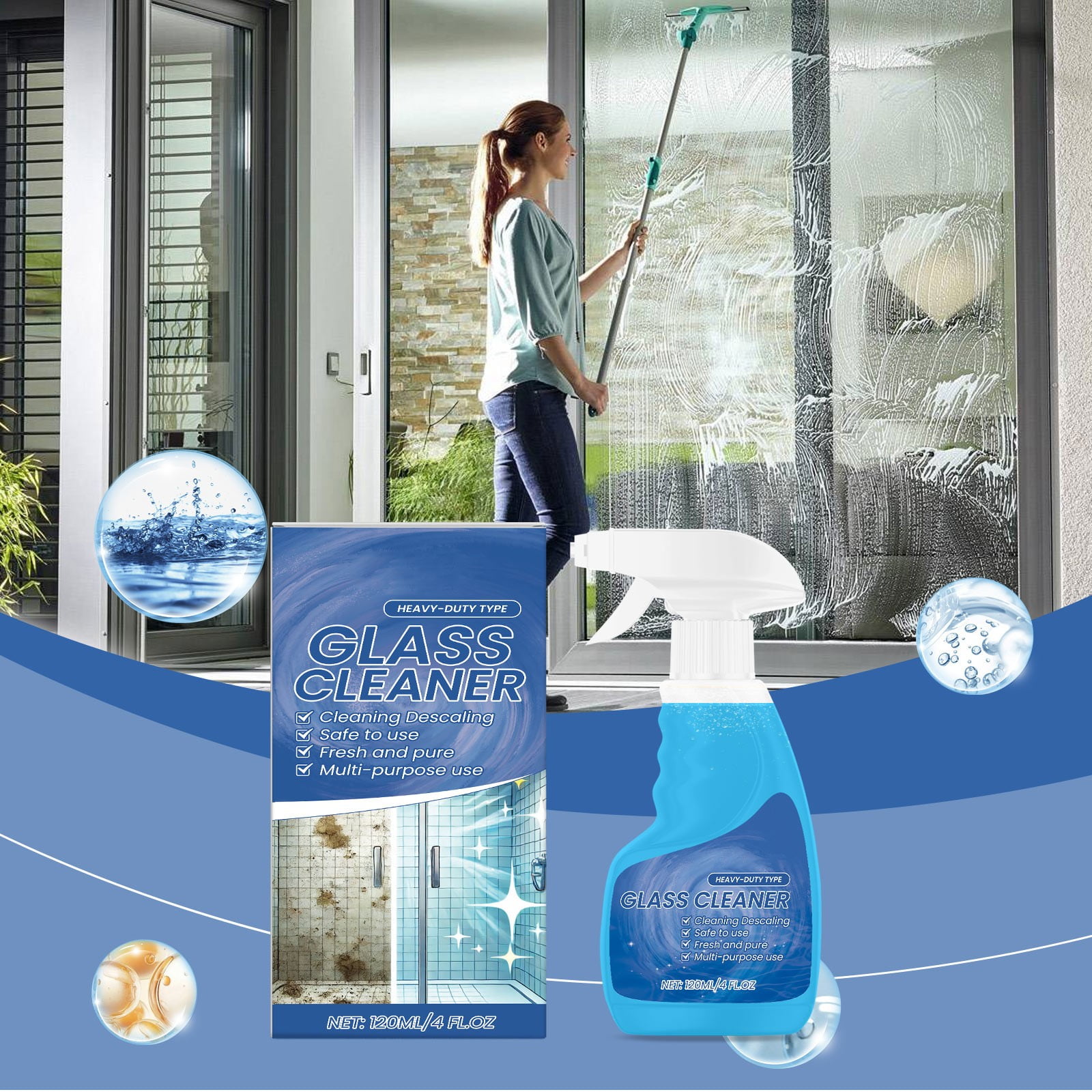 Automotive Window Cleaner - Invisible Glass Cleaner Spray - Plexiglass ...