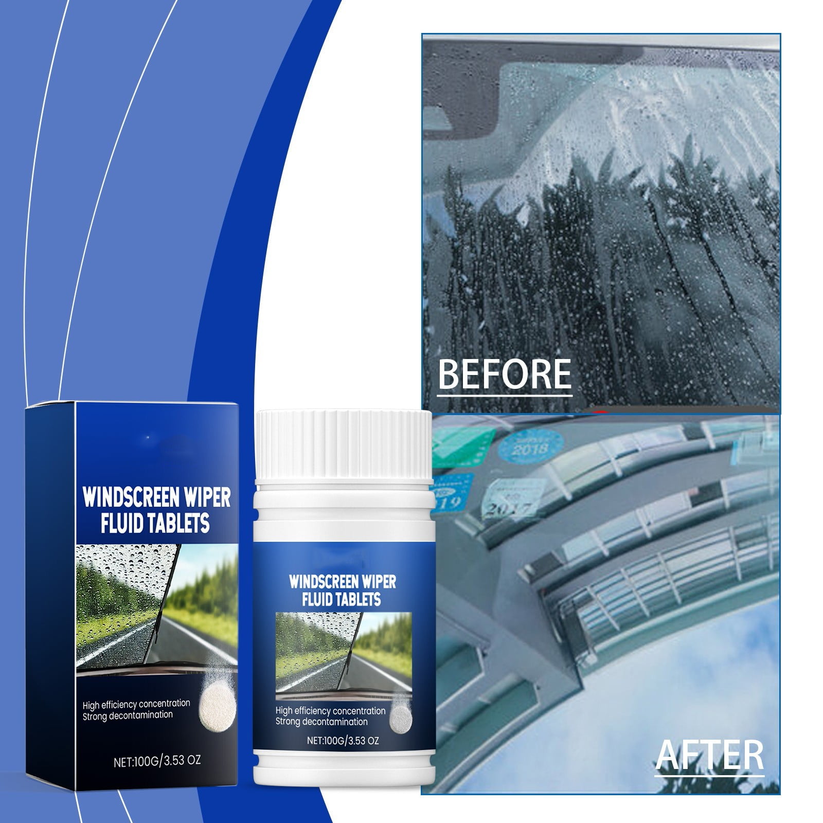 Automotive Windshield Cleaning Foam Tablets, Easy Dissolve, Penetrate ...