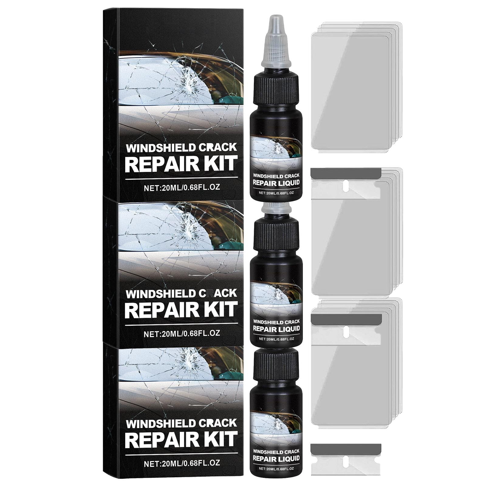 Automotive Windshield Repair Kit, Liquid Cracked Glass Fix, Clear ...