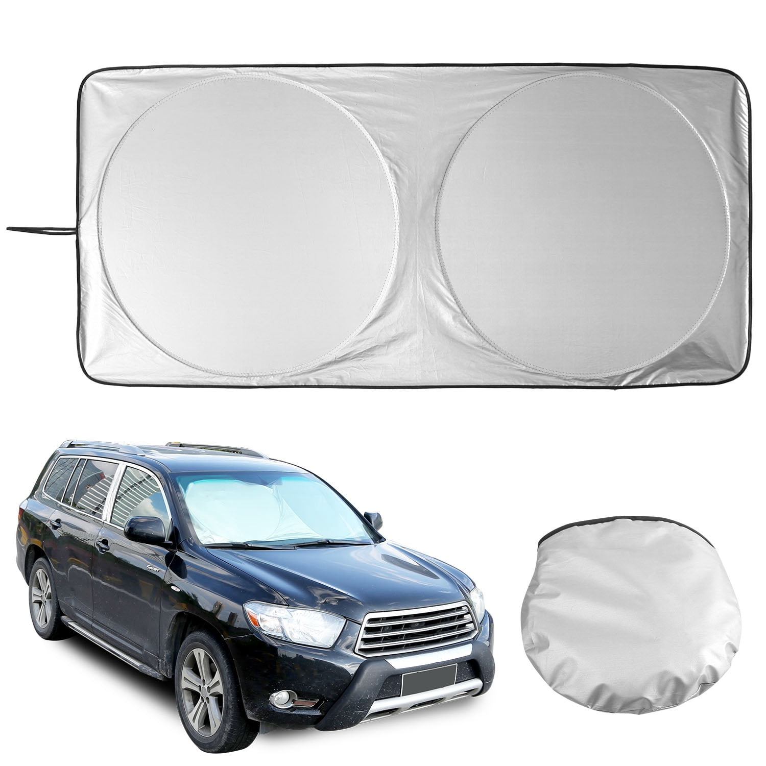 Automotive Windshield Sun Shade TeqHome 59x27.5in Foldable Heat ...