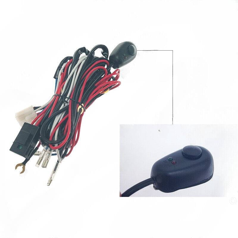 Automotive general LED headlight wire group relay+switch H1 one to two ...