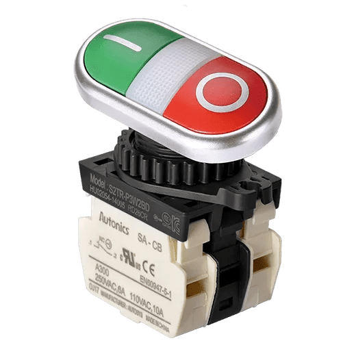 Autonics S2TR-P3W2BD 22/25mm Illuminated Double Push Button Switch ...