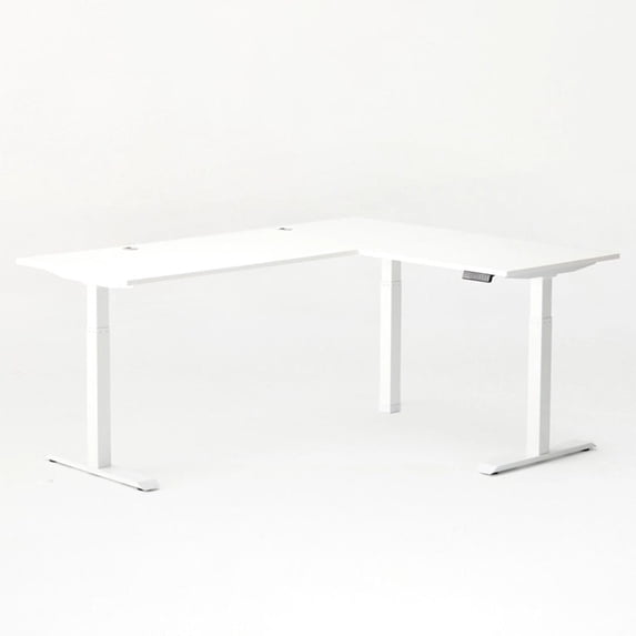 Autonomous Desk 2 L-Shaped Standing Desk Triple Motor 77 x 64 White ...