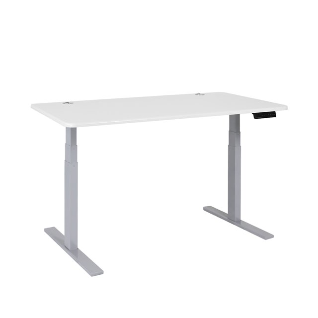 Adjustable Standing Desk with Gray Frame and White Classic Top ...