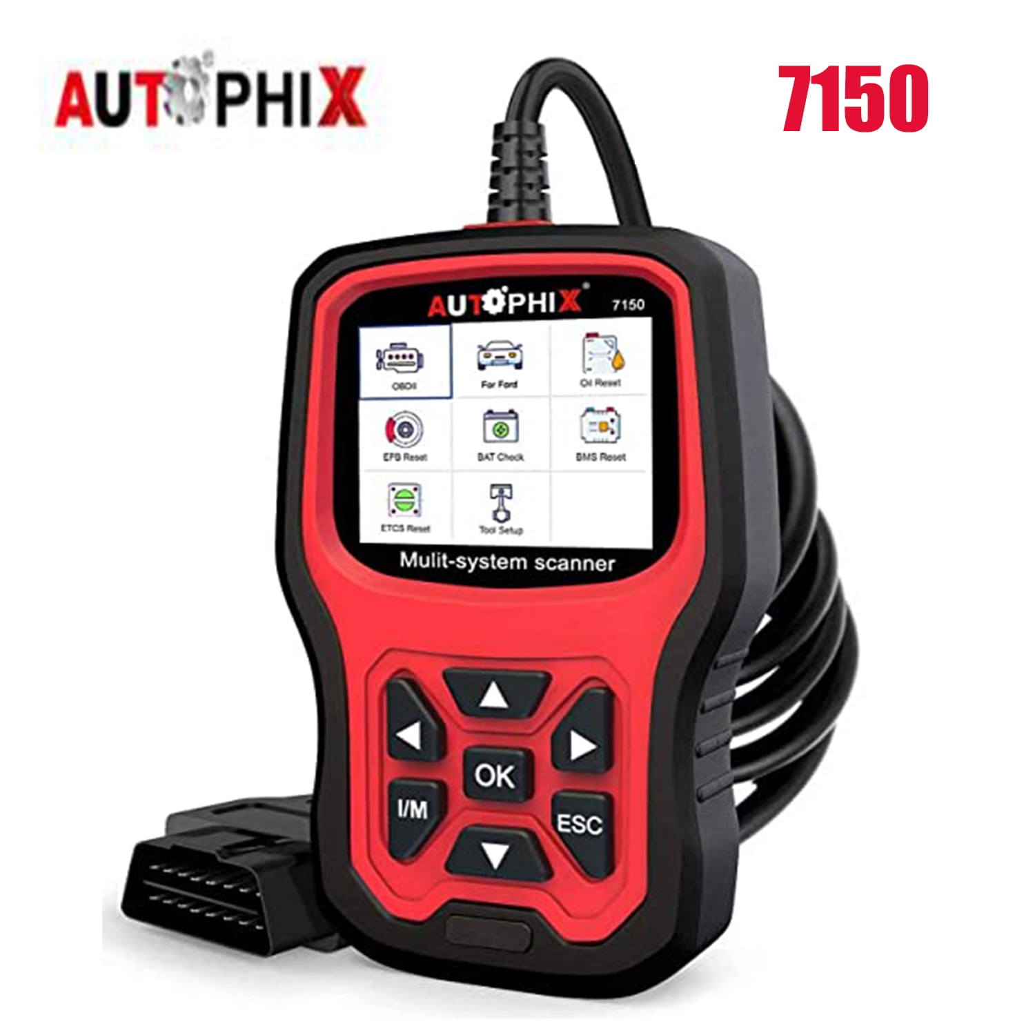 Autophix 7150 Ford Lincoln Mercury Car Scanner, OBD2 Diagnostic with ABS, SRS, SAS, BMS, EPB ...