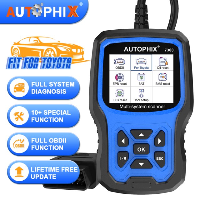 Autophix 7360 OBD2 Scanner Diagnostic for Toyota All System ABS SRS ...