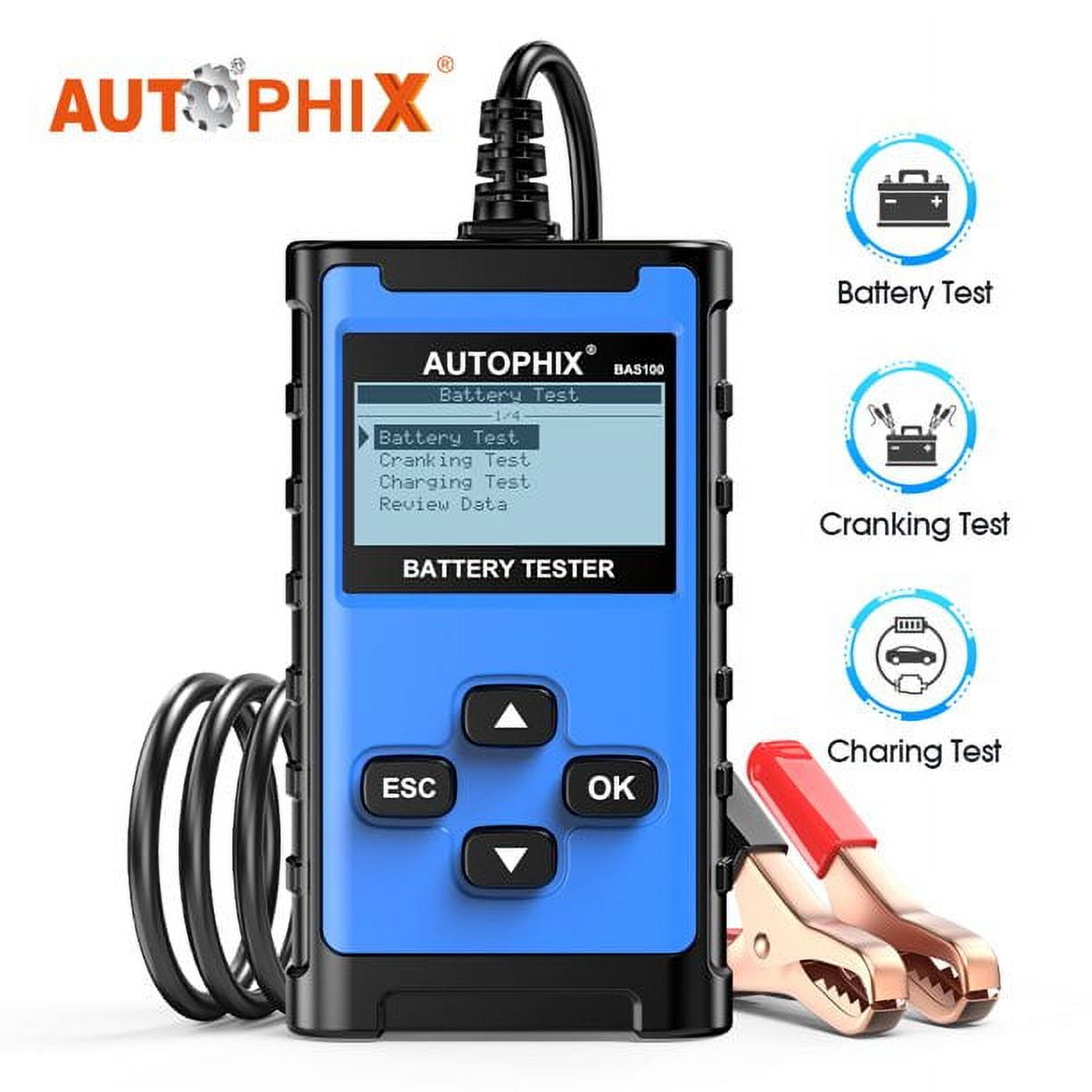 Autophix BAS100 Automotive Battery Tester 12V 24V Battery Scanner 100 ...