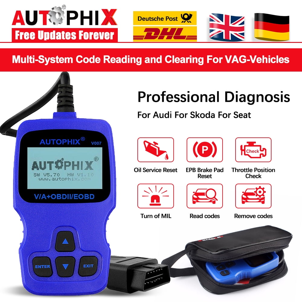 Autophix V007 OBD2 Scanner All System ABS SRS EPB Oil Automotive Code ...