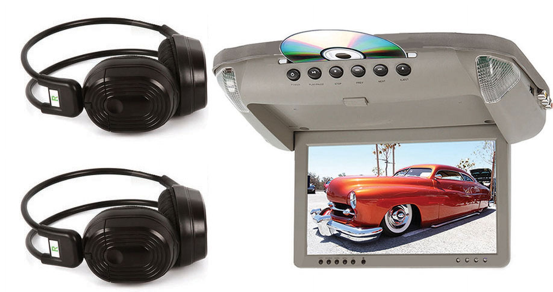 Autopro MD11G 11" LCD Overhead Monitor with DVD Player Gray - Walmart.com