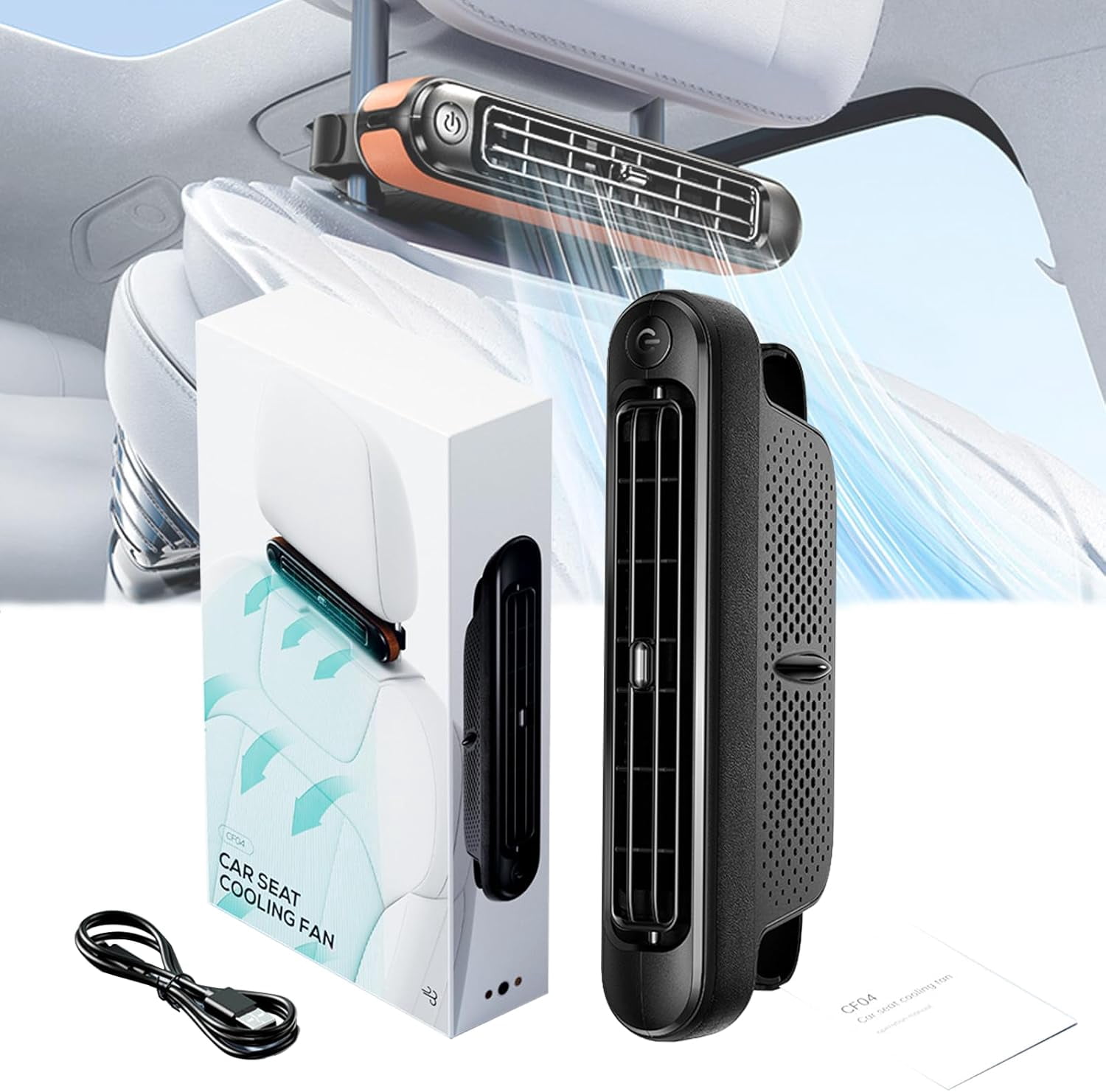 Autopulsex Vehicle Fan, USB Car Fans That Blow Cold Air, Portable Car ...