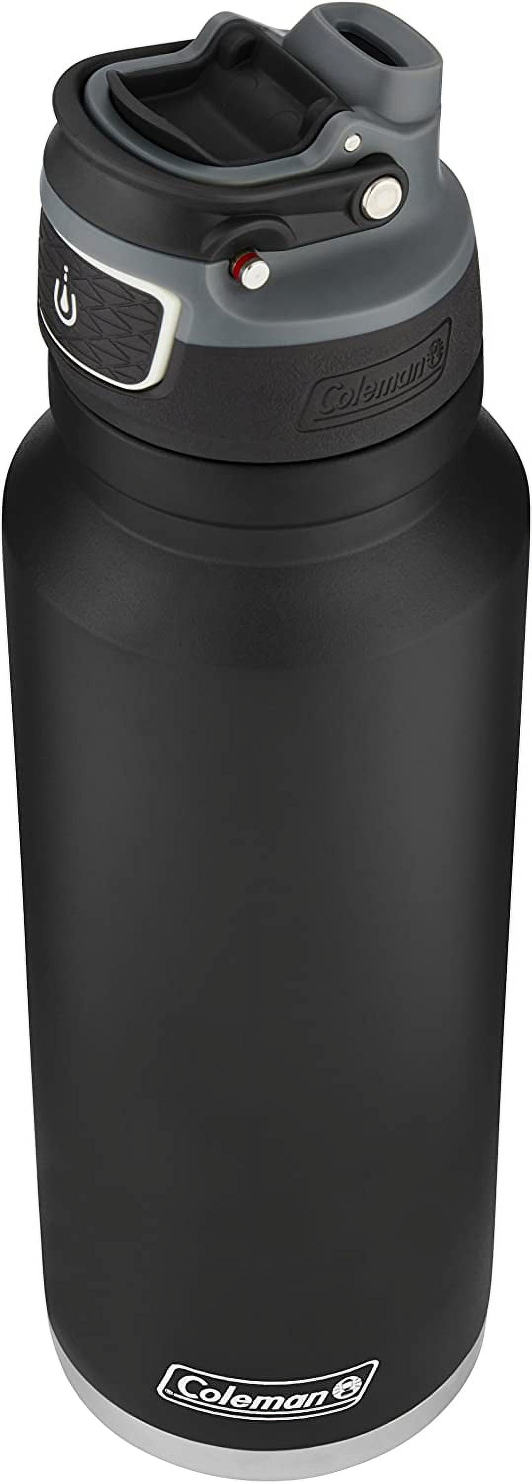 Coleman Autoseal FreeFlow Stainless Steel Water Bottle, Black, 40 oz ...