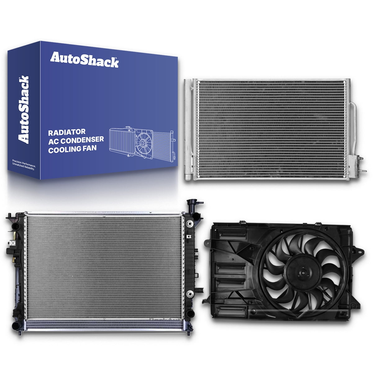 AutoShack Radiator, A/C Condenser & Cooling Fan Kit for Chevrolet ...