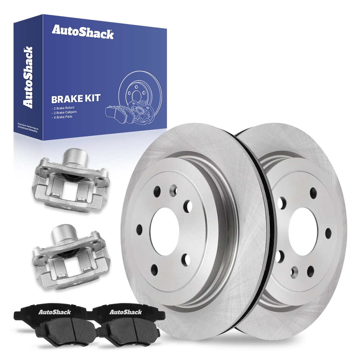 AutoShack Rear Brake Rotors Premium Ceramic Brake Pads Calipers ...