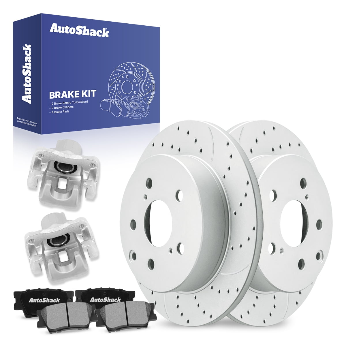 Autoshack Rear Caliper Kit Replacement for 2006-2012 Toyota RAV4 4WD ...