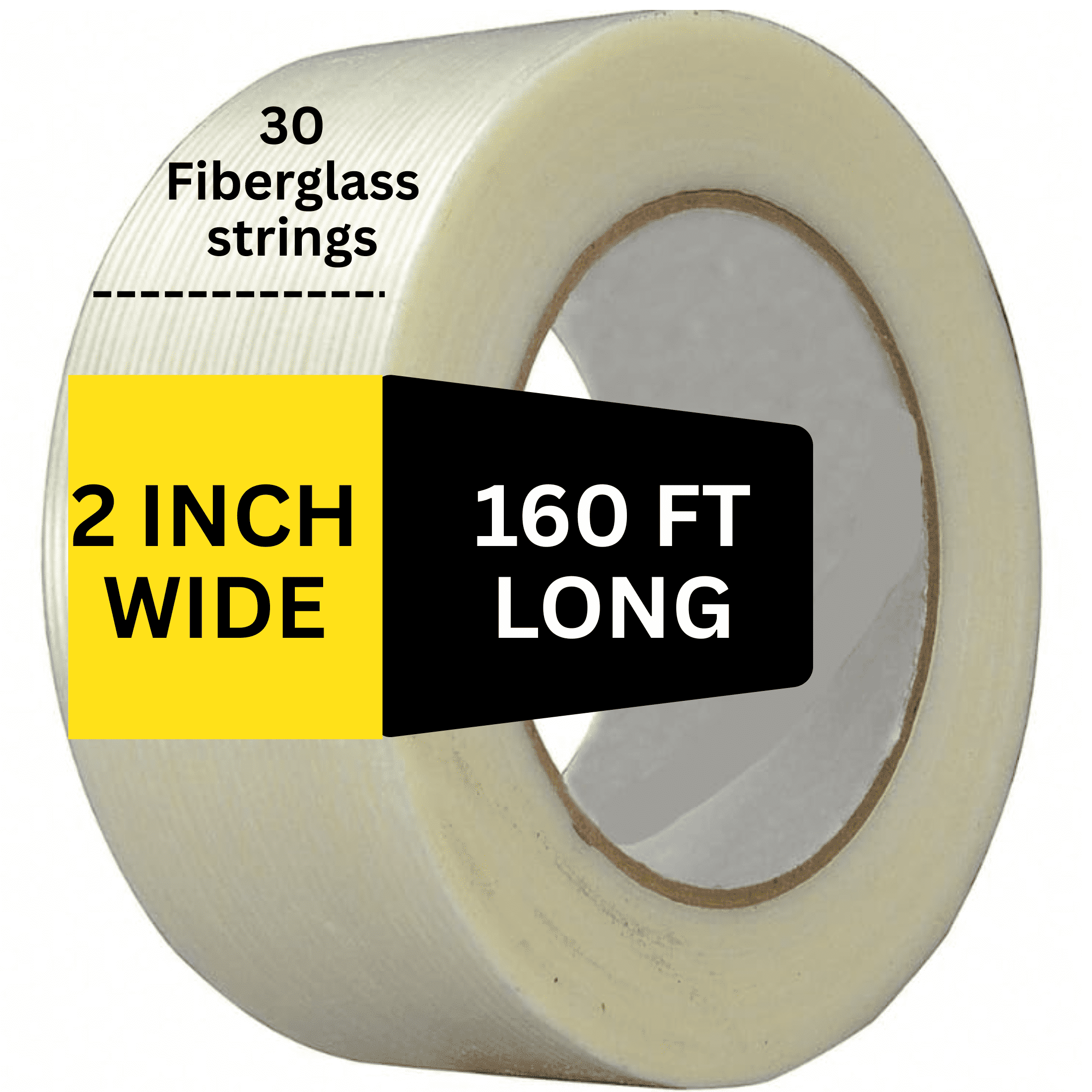 AUTOSTENA Fiberglass Filament Strapping Tape, Clear, Heavy-Duty, 160 ft ...