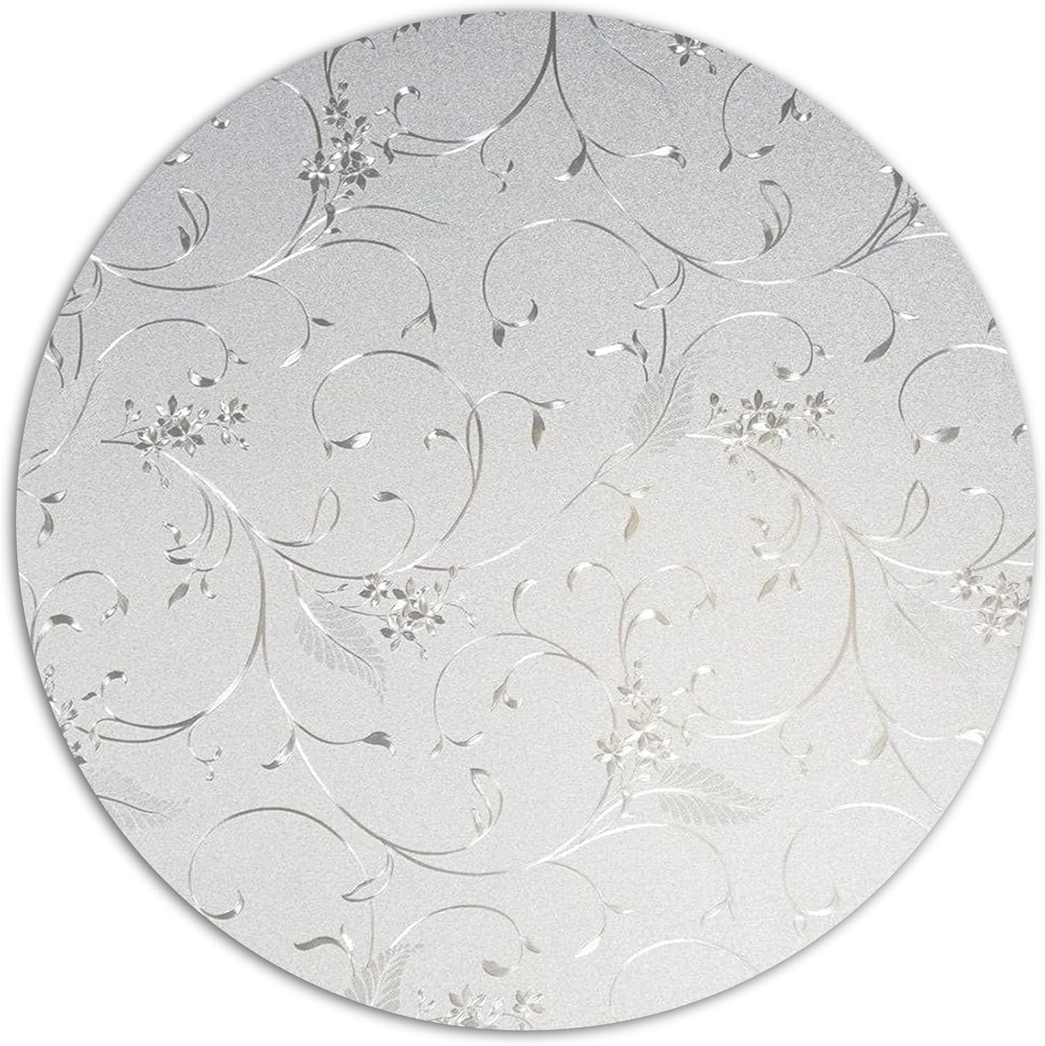 Autotech Park Precut Elegant Flower Circle Window Film Shade, Self Adhesive Static Cling, 23 ...