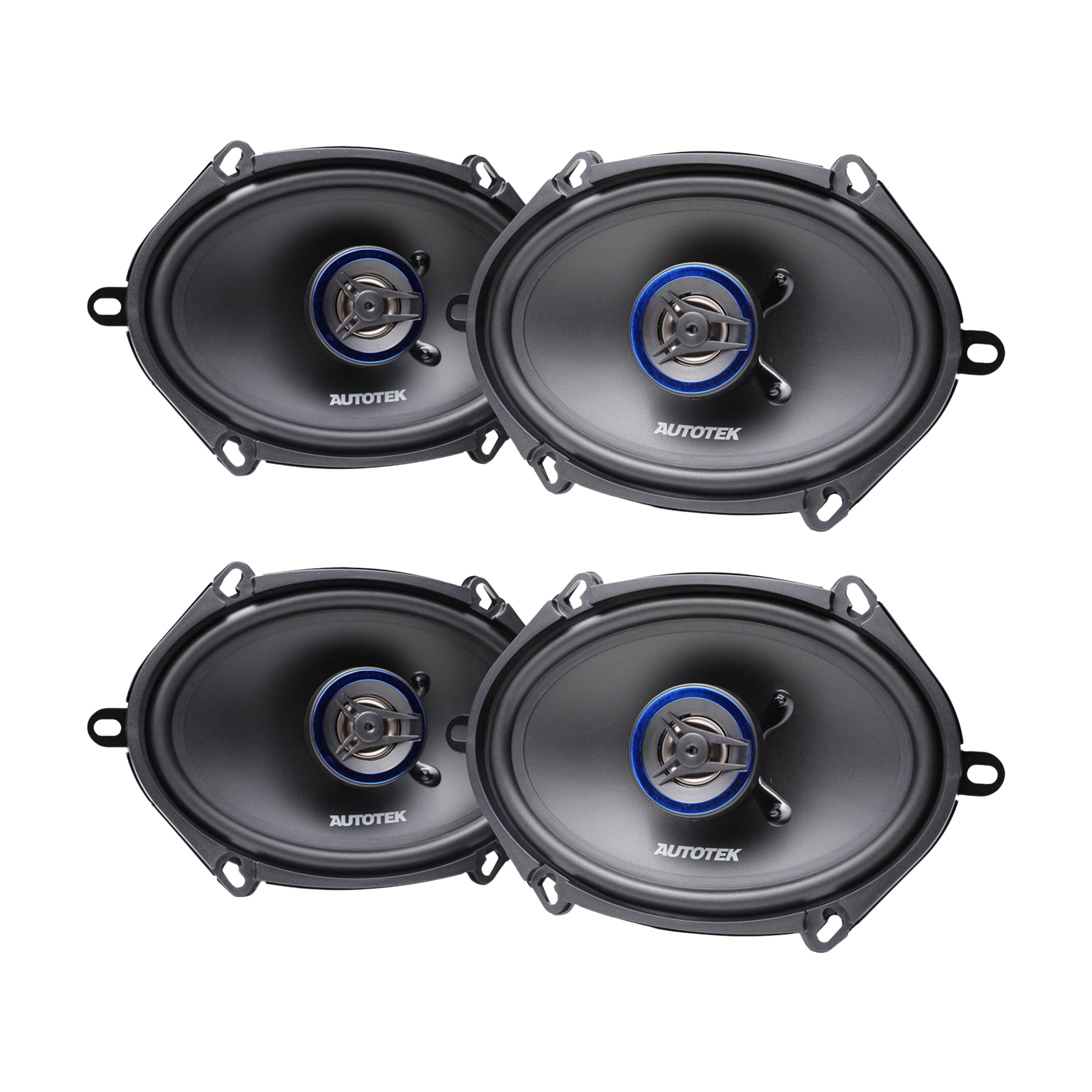 Autotek 4 Pack Street Machine 250W 5"x7" & 6"x8" 2 Way Car Audio ...