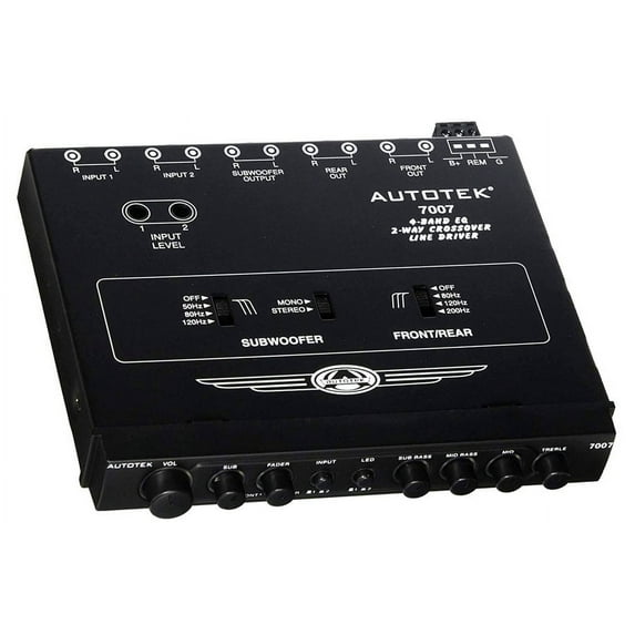 Autotek 7007 Half-DIN 4-Band 2-Way Equalizer/Crossover - Walmart.com
