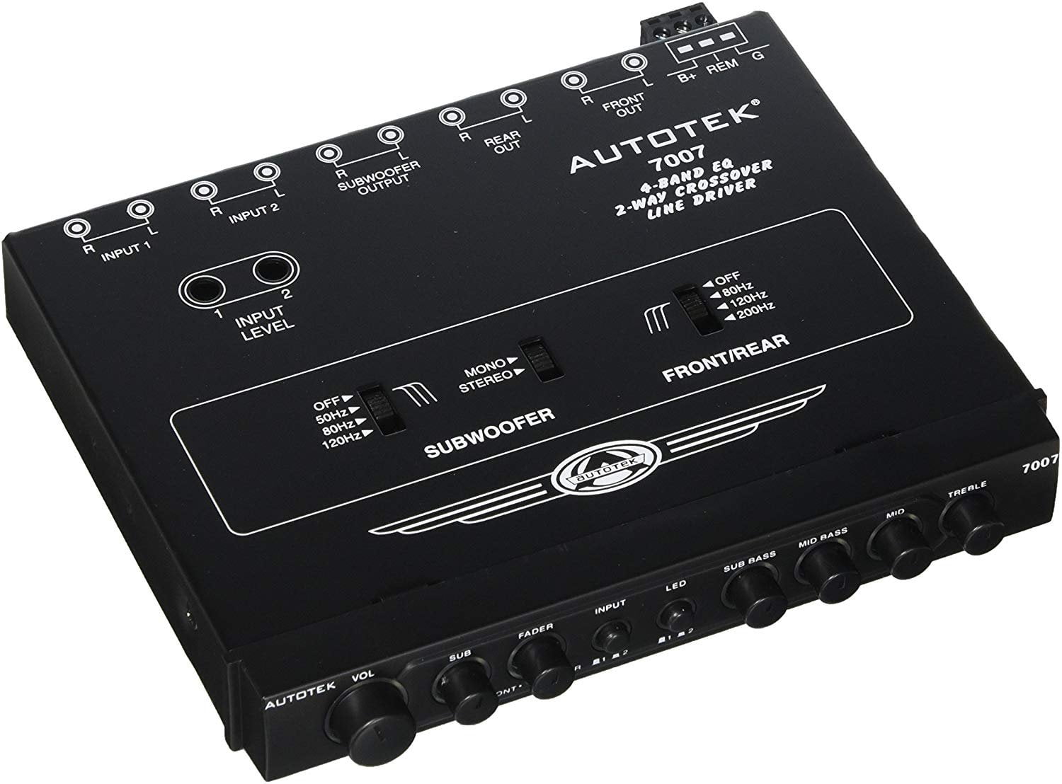 Autotek 7007 Half-DIN 4-Band 2-Way Equalizer/Crossover - Walmart.com