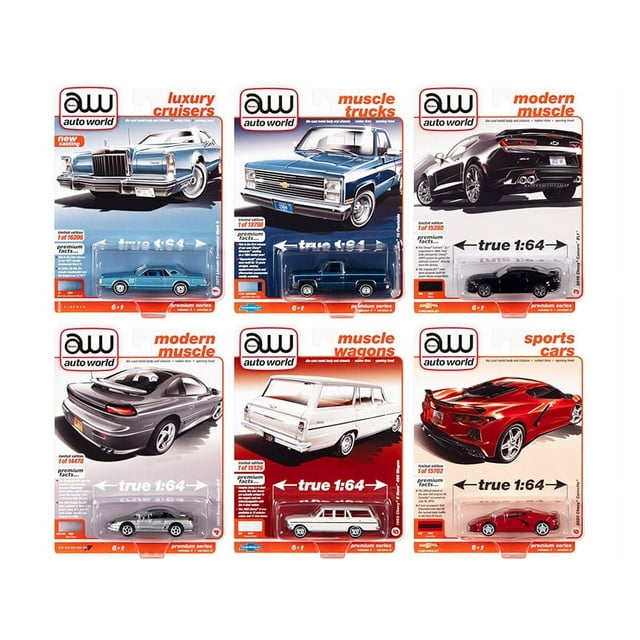 Autoworld Premium 2021 Set A of 6 pieces Release 4 1/64 Diecast Model ...