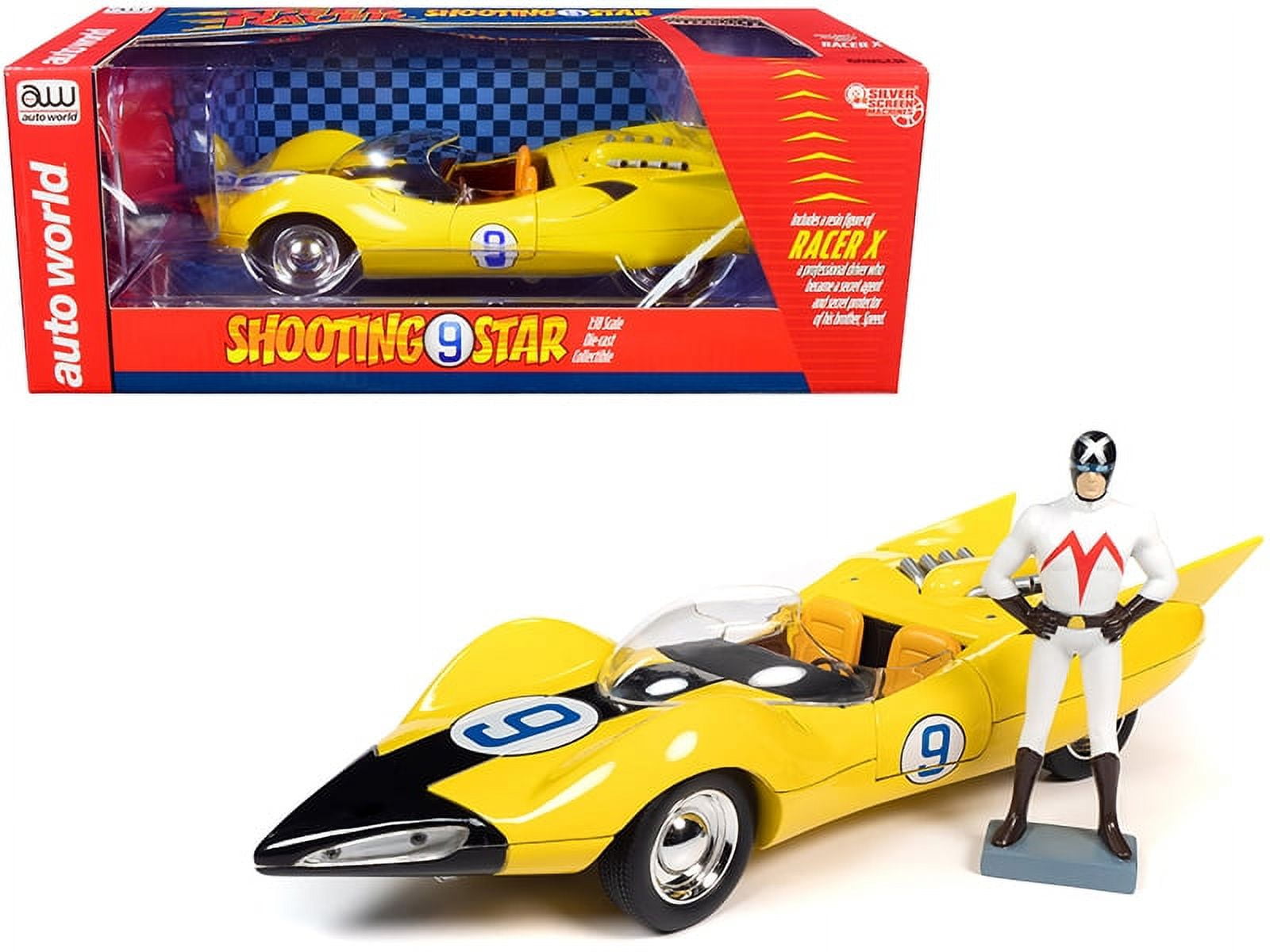 Autoworld Shooting Star #9 Yellow and Racer X Figurine "Speed Racer ...