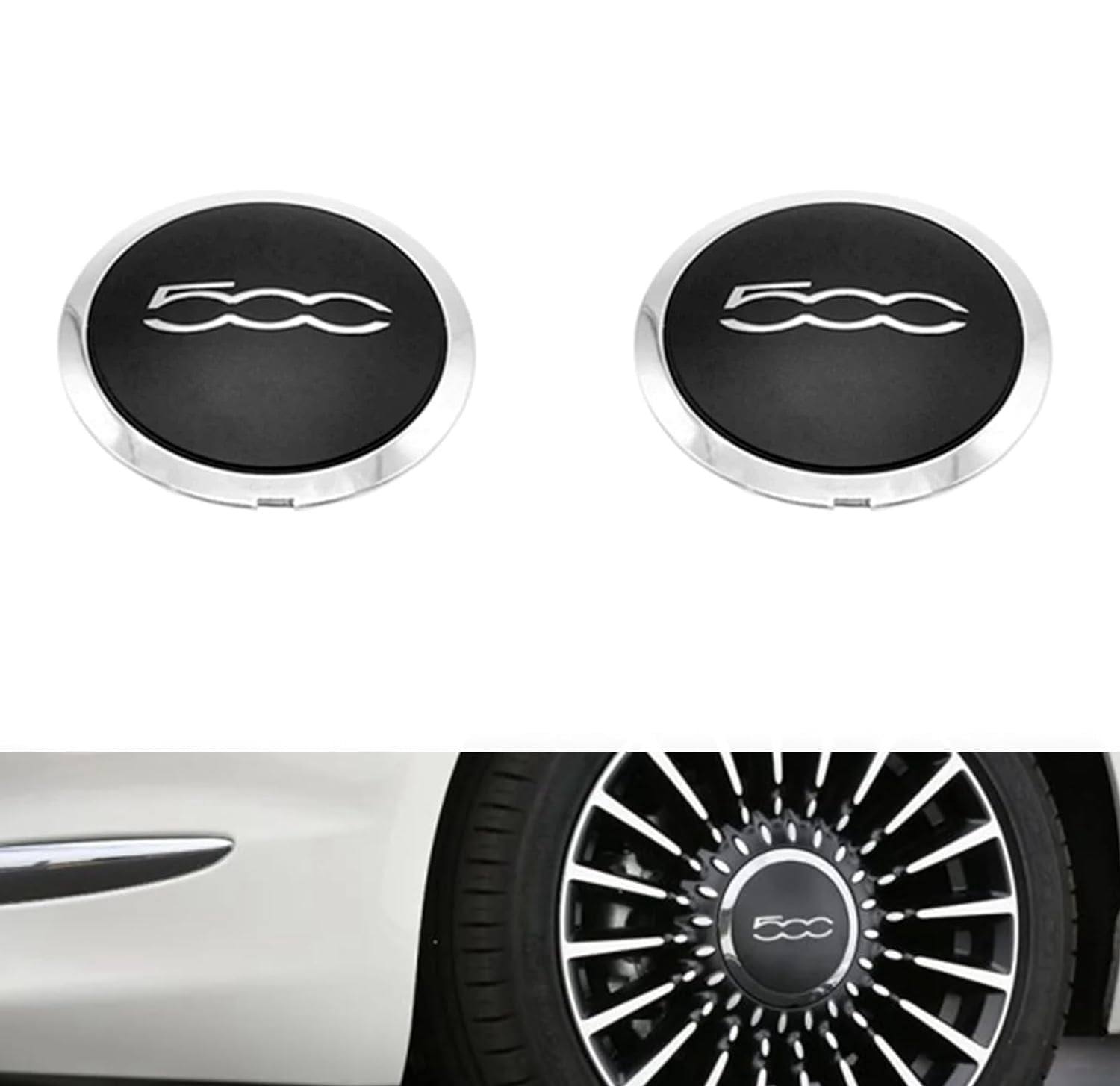 Autpvcol Car Wheel Hub Caps White Circle White Letter,Alloy Cover ...