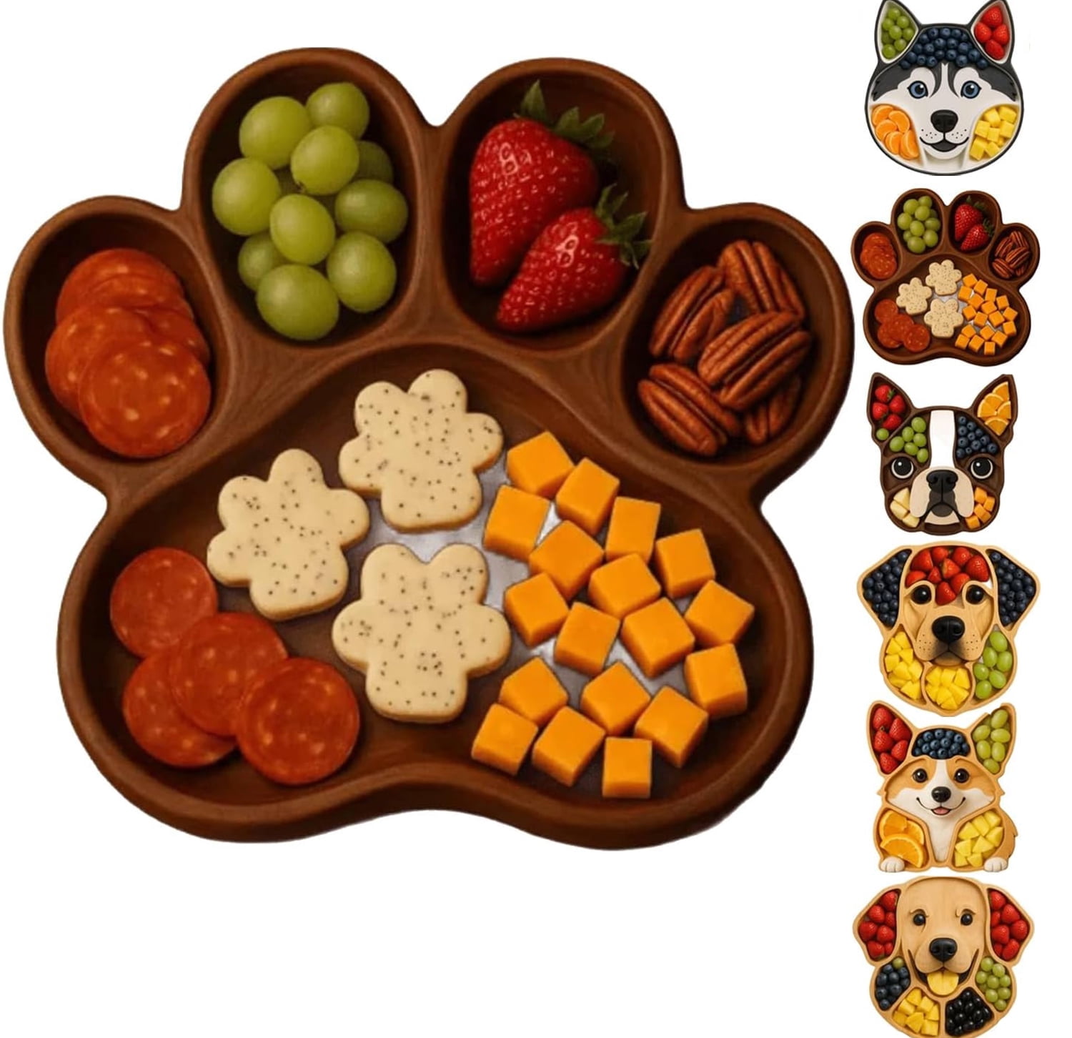Autpvcol Fruit Platter Tray for Parties, Wooden Dog Themed Fruit ...