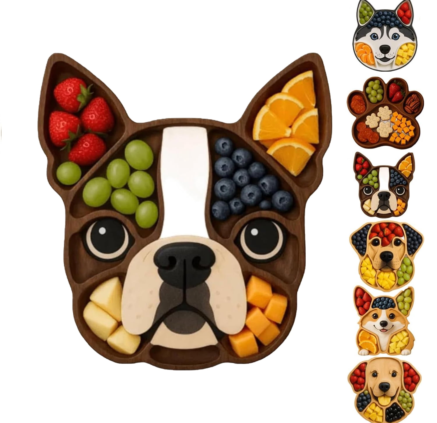 Autpvcol Fruit Platter Tray for Parties, Wooden Dog Themed Fruit ...