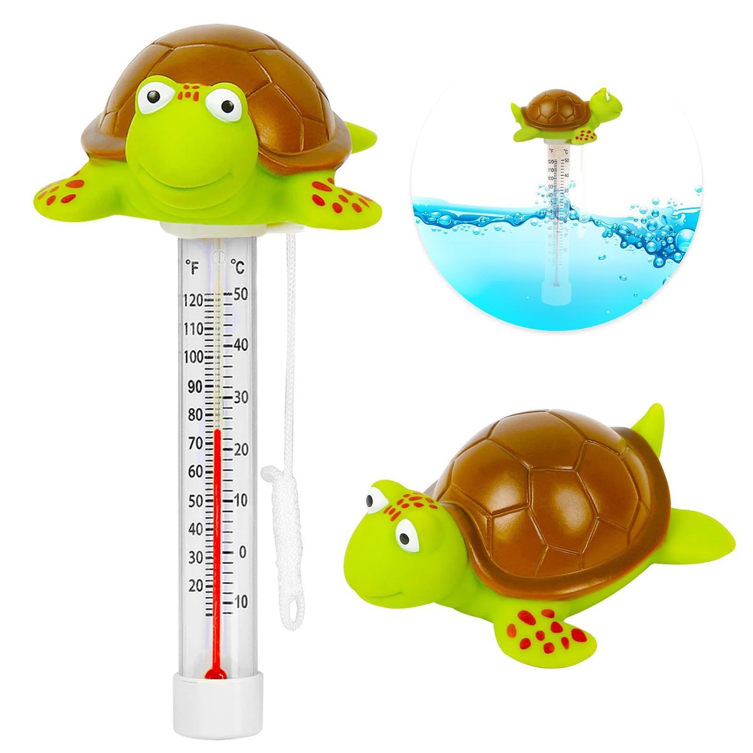 Autpvcol Turtle Floating Pool Thermometer, Pool Thermometer Floating ...