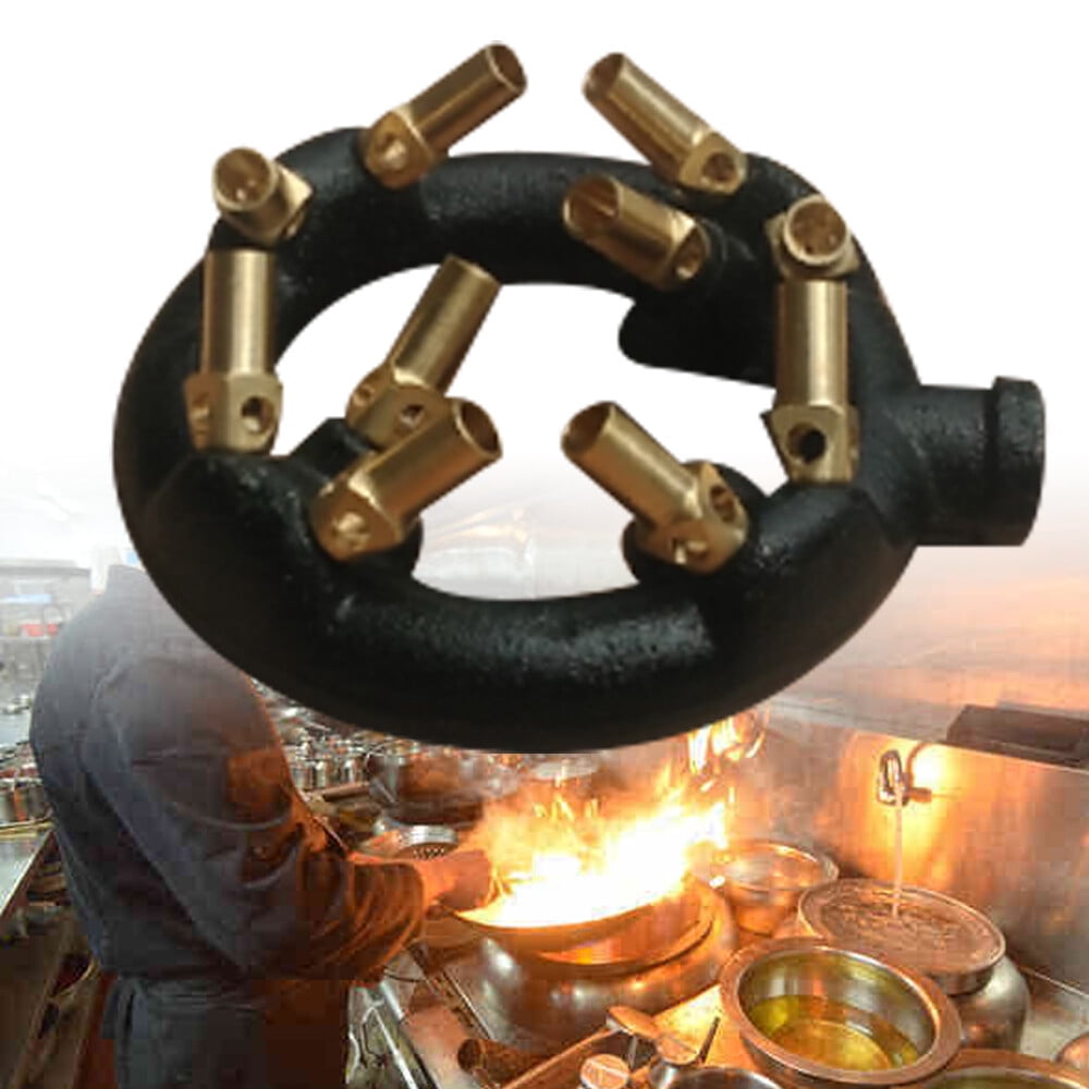 Autrinix 23-Head Gas Wok Jet Burner, Cast Iron & Brass with Removable ...