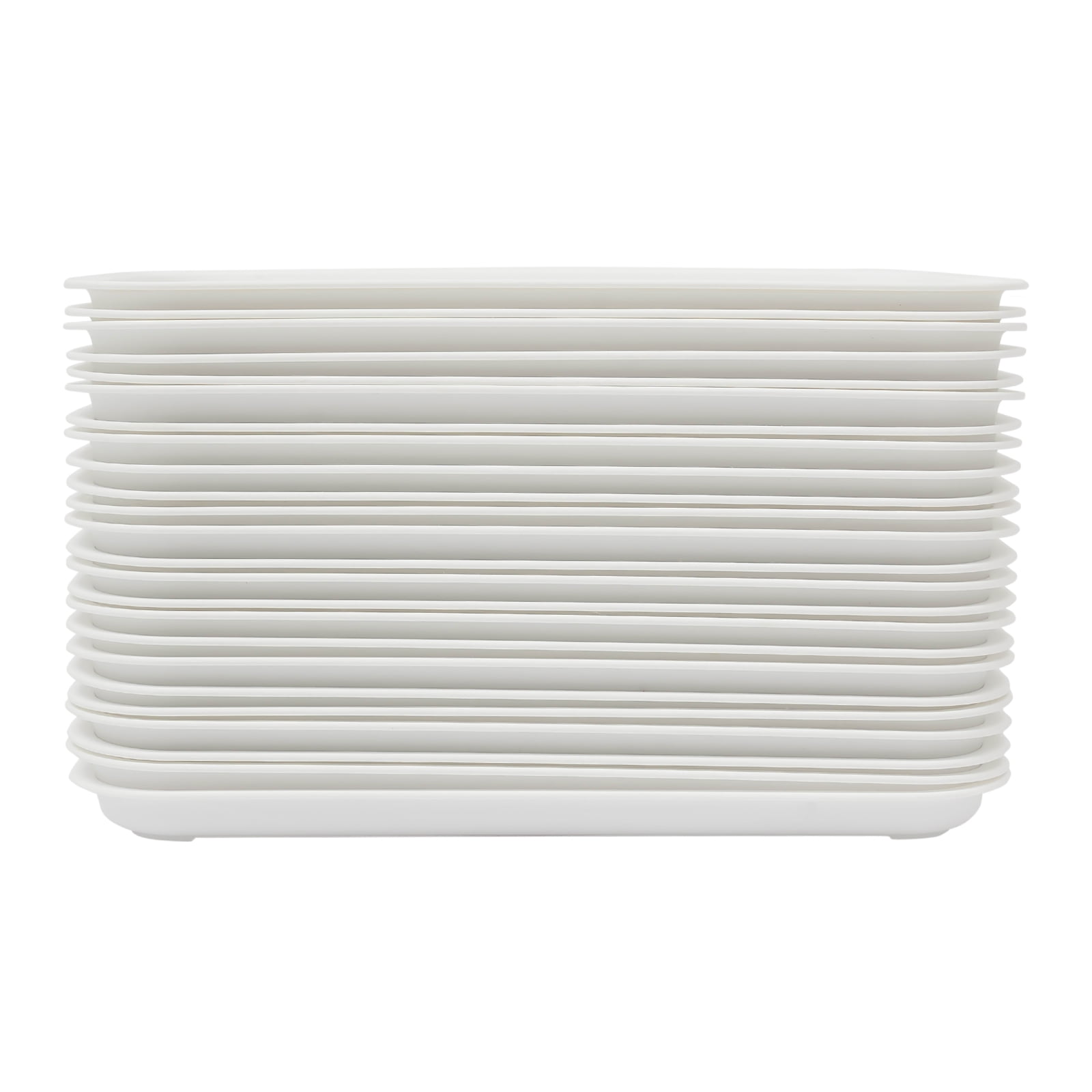 Autrinix 24-Pack Restaurant Serving Trays, Non-Slip Plastic Tray Set ...