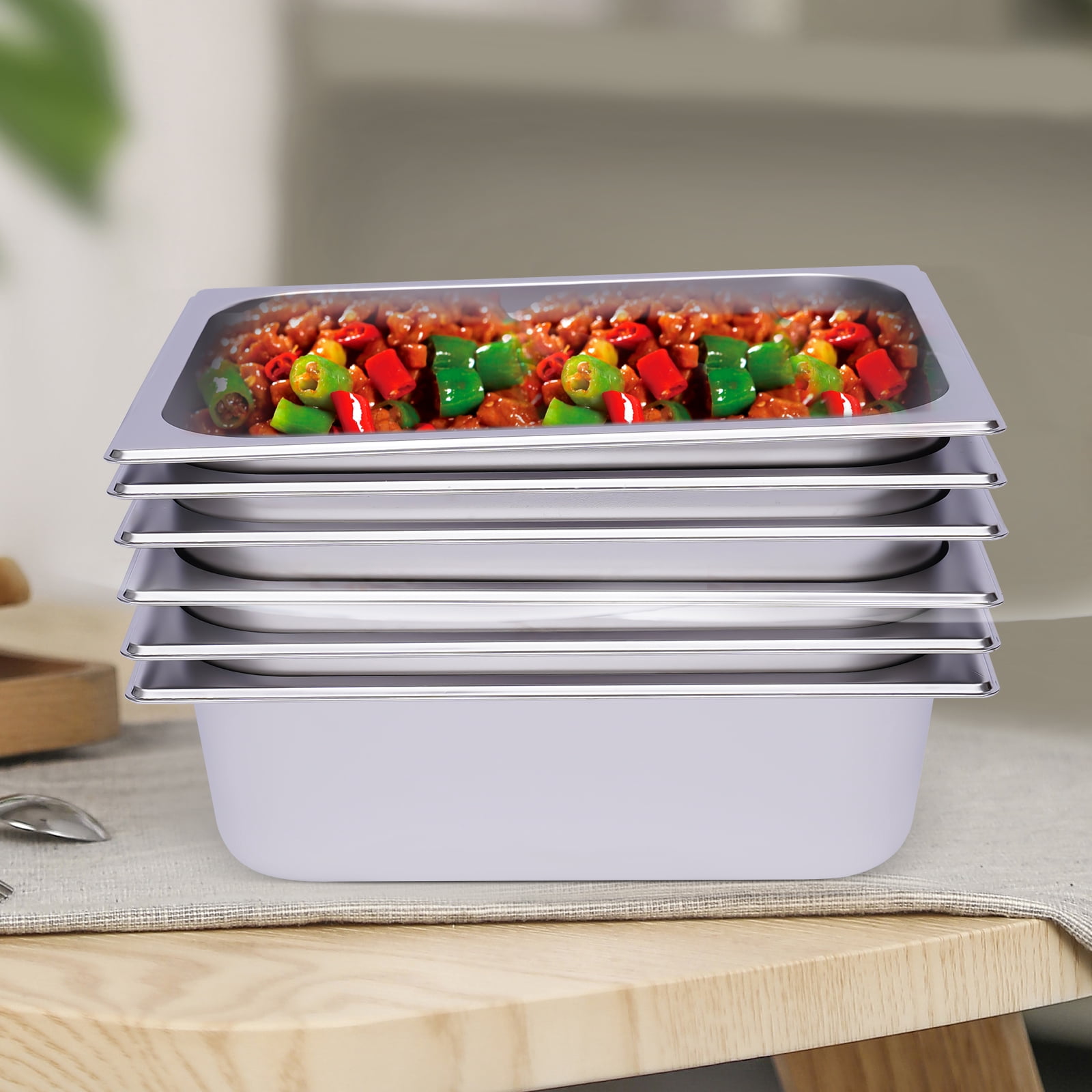 Autrinix 6-Pack Stainless Steel Steam Table Pans, Durable, Stackable ...