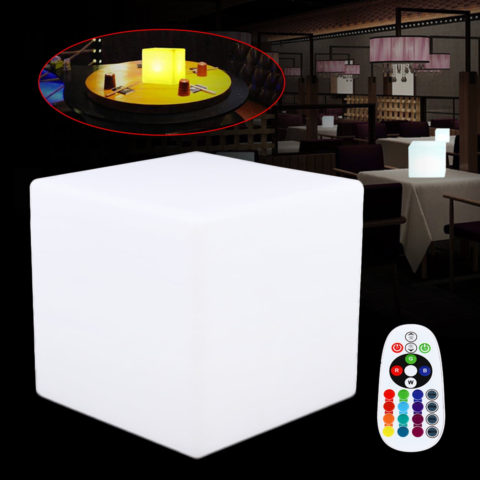 Autrinix Color Changing LED Cube Light, Remote-Controlled RGBW with 8 ...