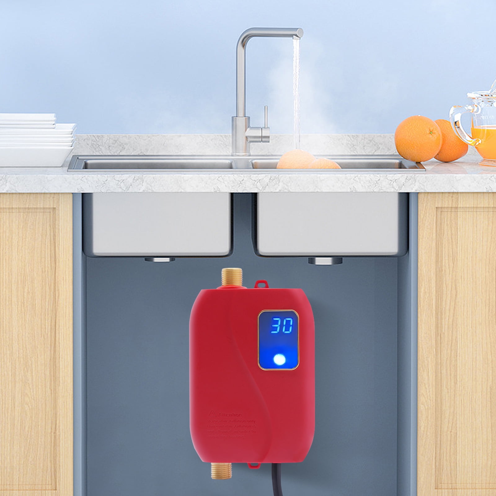 Autrinix Instant Hot Water Heater, 3000W Wall-Mounted Mini Water Heater ...