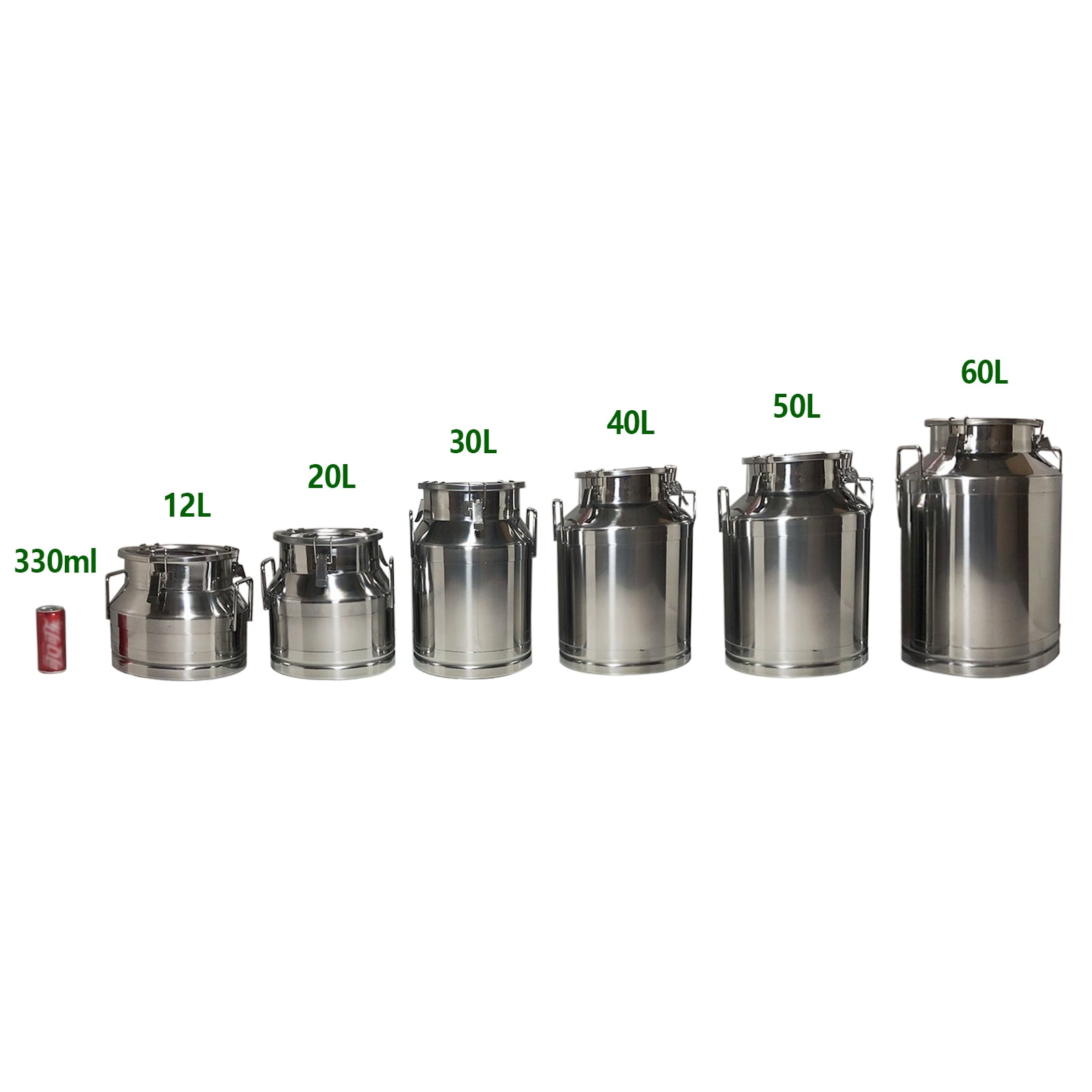 Autrinix Large Capacity Milk Can, 10.57 Gallon Stainless Steel Storage ...