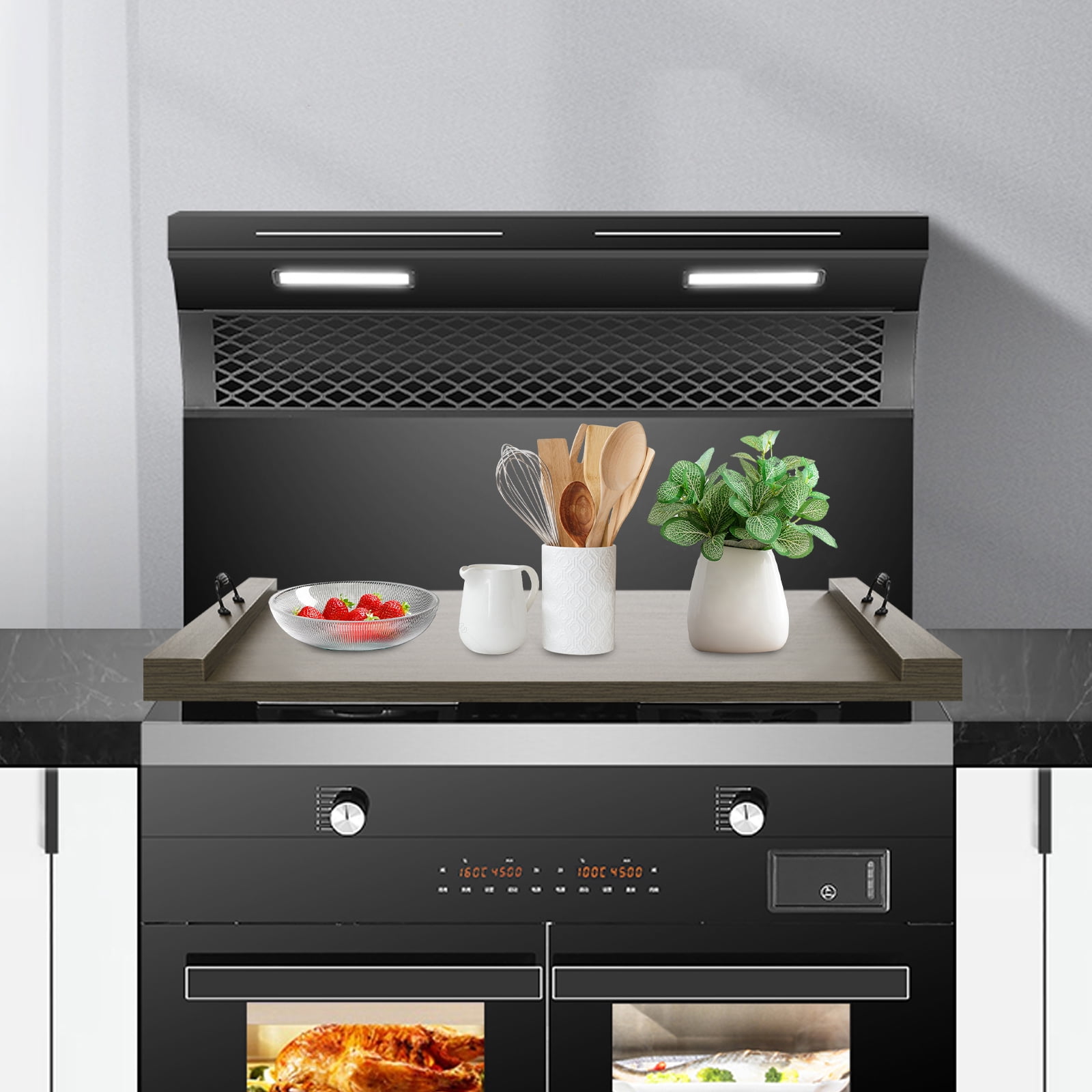 Autrinix Large Stove Top Cover, 30 x 22 Inch Wooden & Melamine Noodle ...