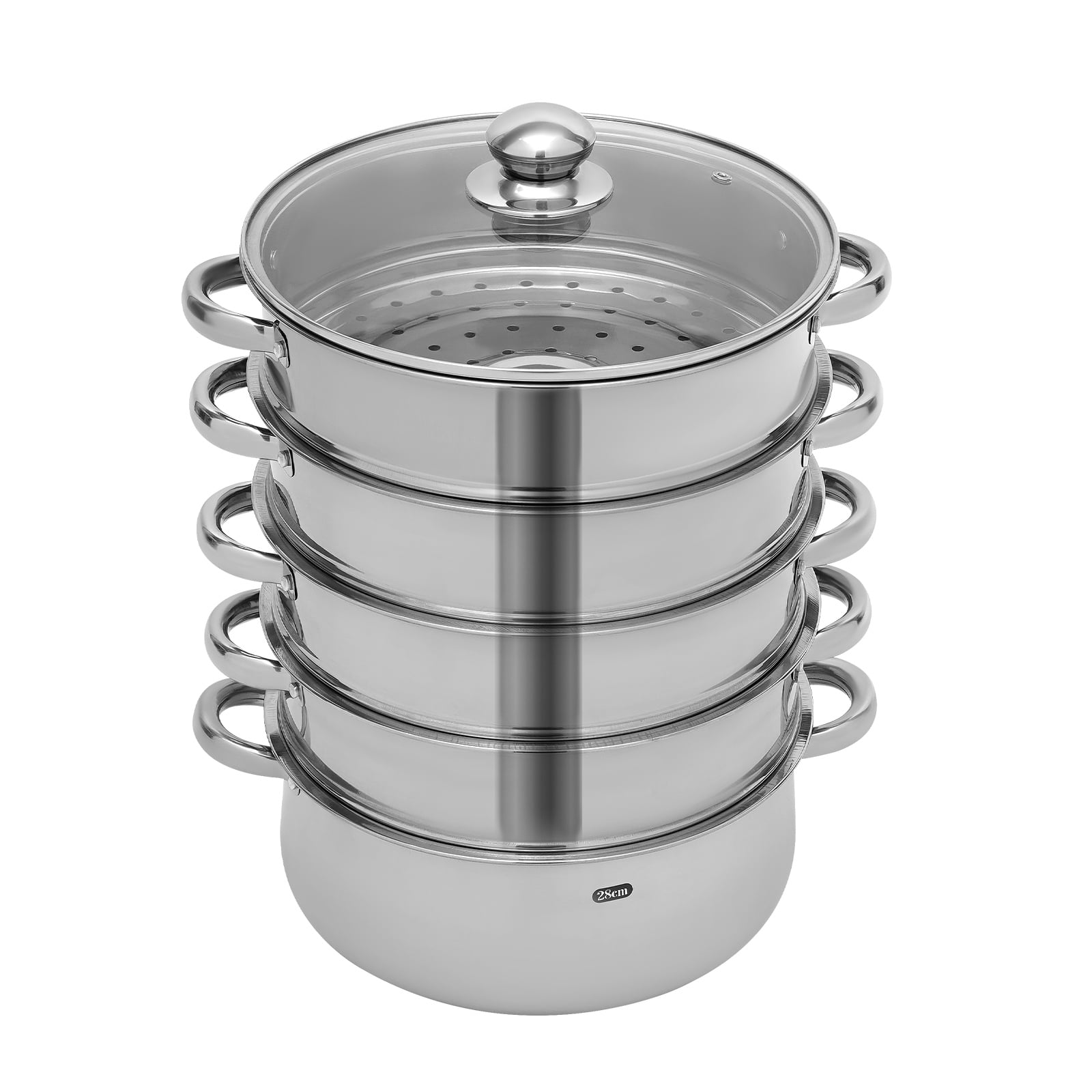 Autrinix Multi-Layer Stainless Steel Steamer Cooker, 11-Inch Stackable Steamer Pot for Cooking ...