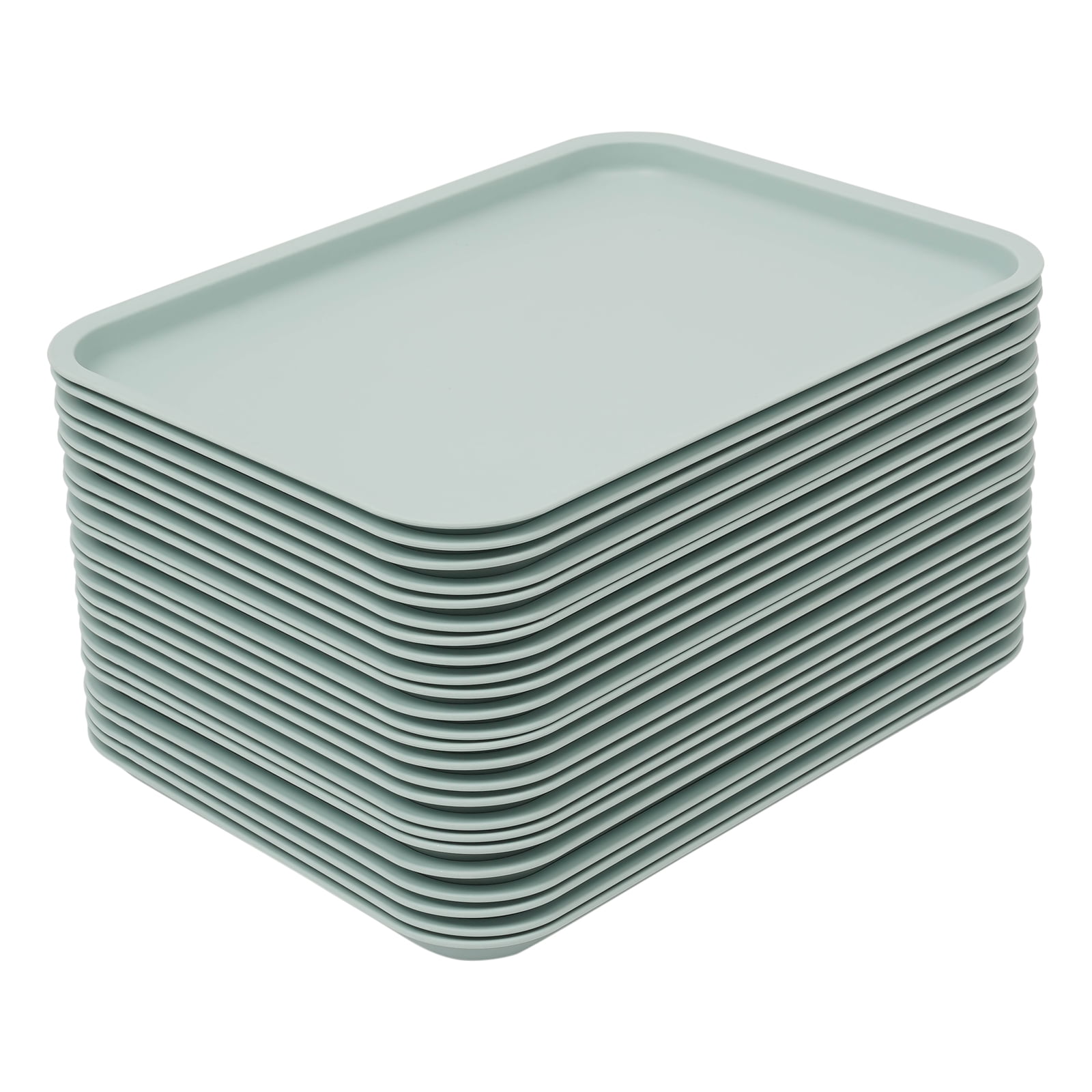 Autrinix Non-Slip Serving Tray Set, 24 Plastic Trays with Raised Edges ...